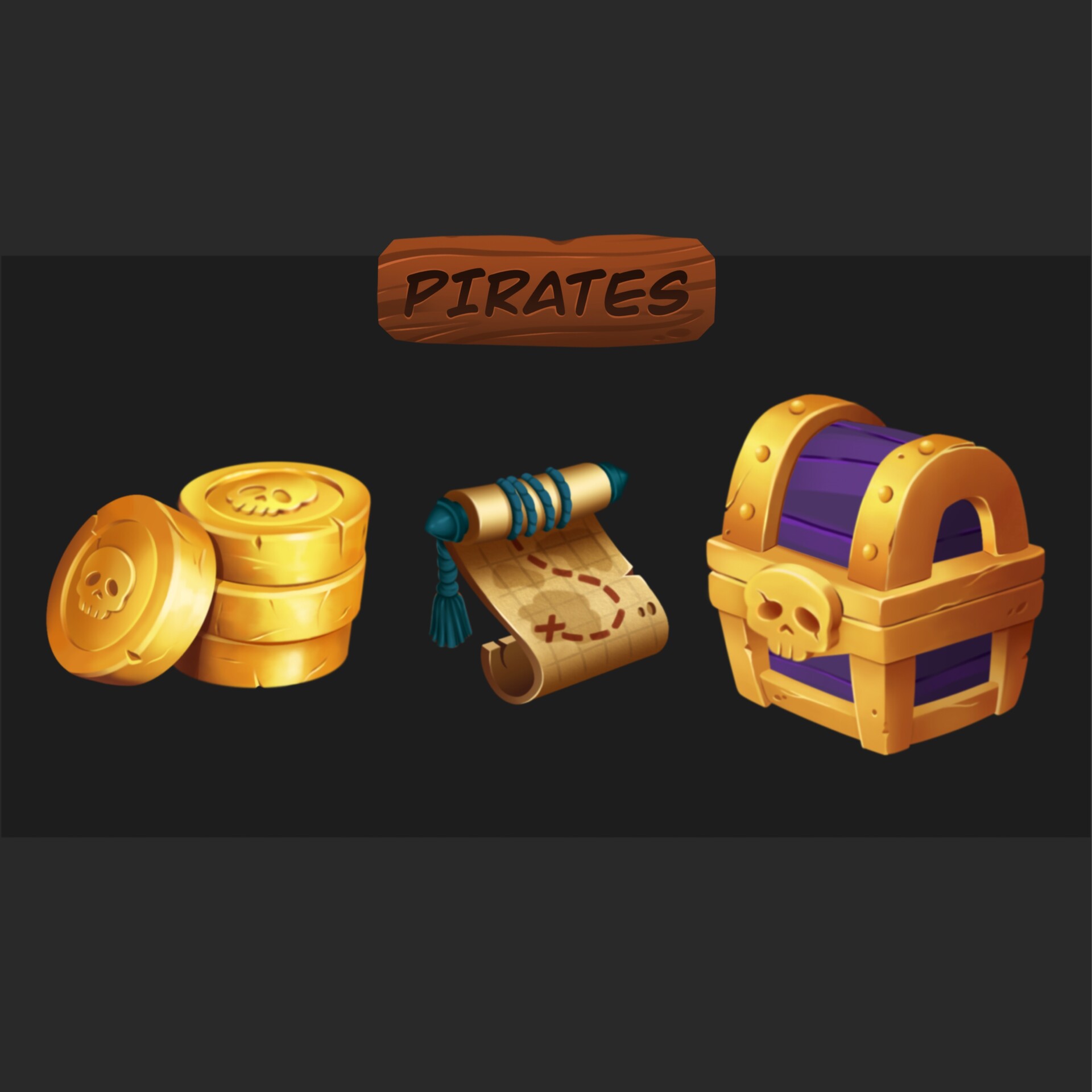 ArtStation - 2D Props - Pirates