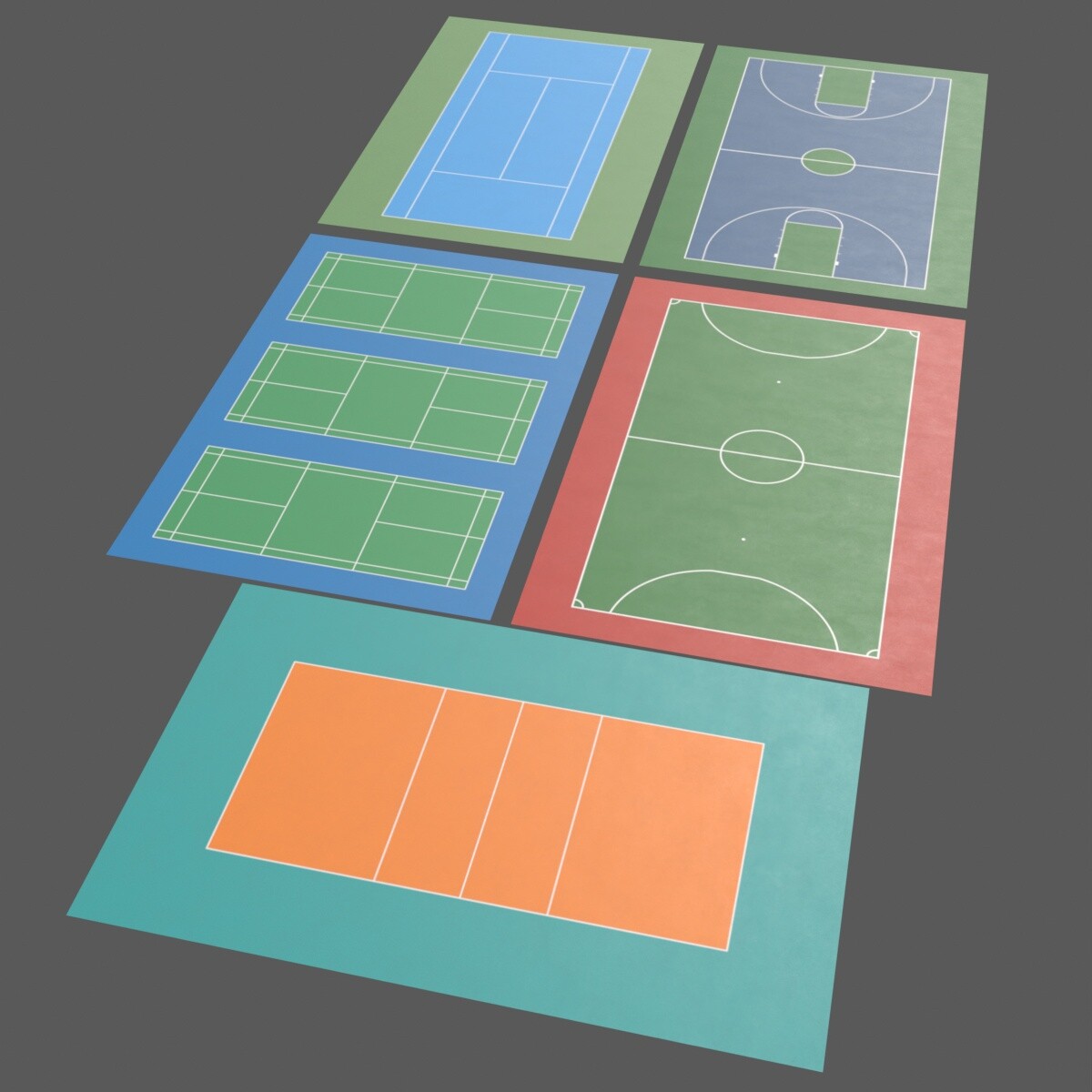 ArtStation - PBR Multi Sports Game Court Floor