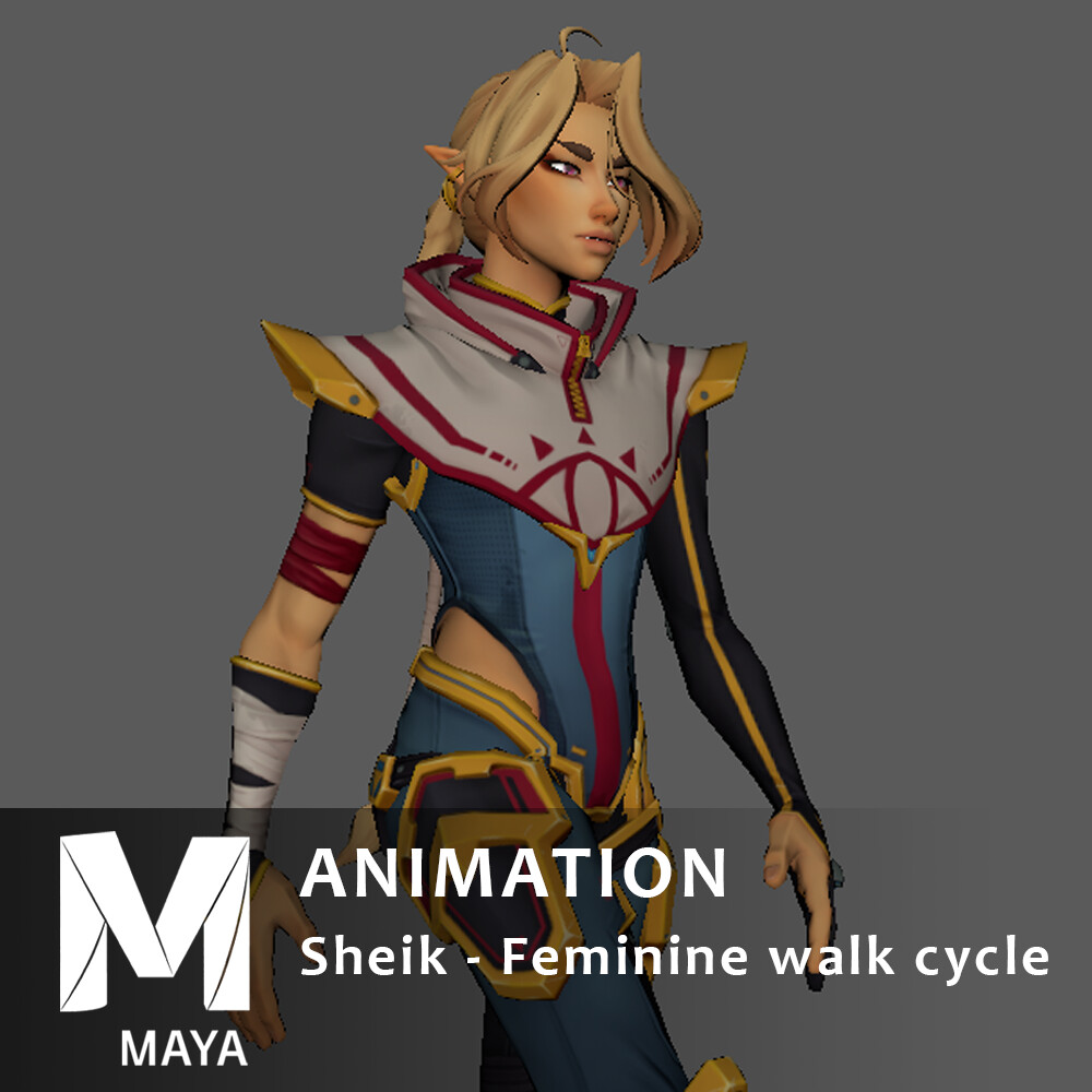 ArtStation - Sheik - Feminine walk cycle animation