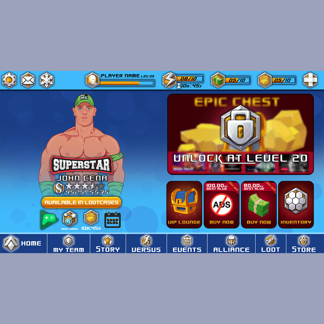 ArtStation - Game UI Design of Main Menu - Boxing Game