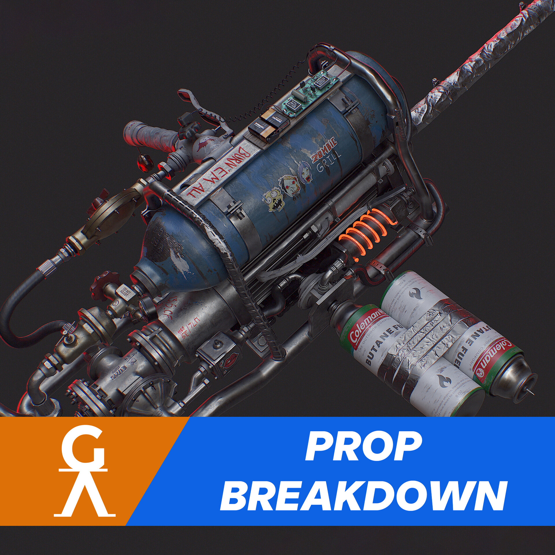 ArtStation - Flamethrower - Prop Breakdown - Emran Bayati