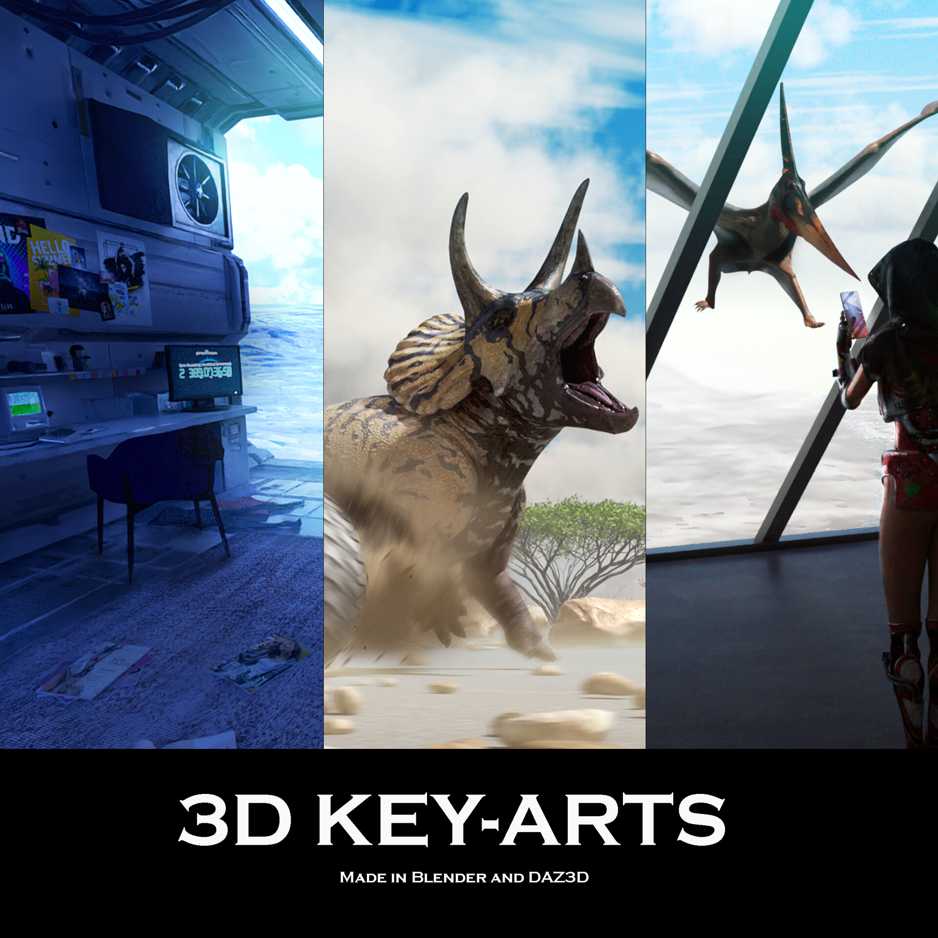 ArtStation - Mechas and Dinosaurs (3D Key-Art collection)