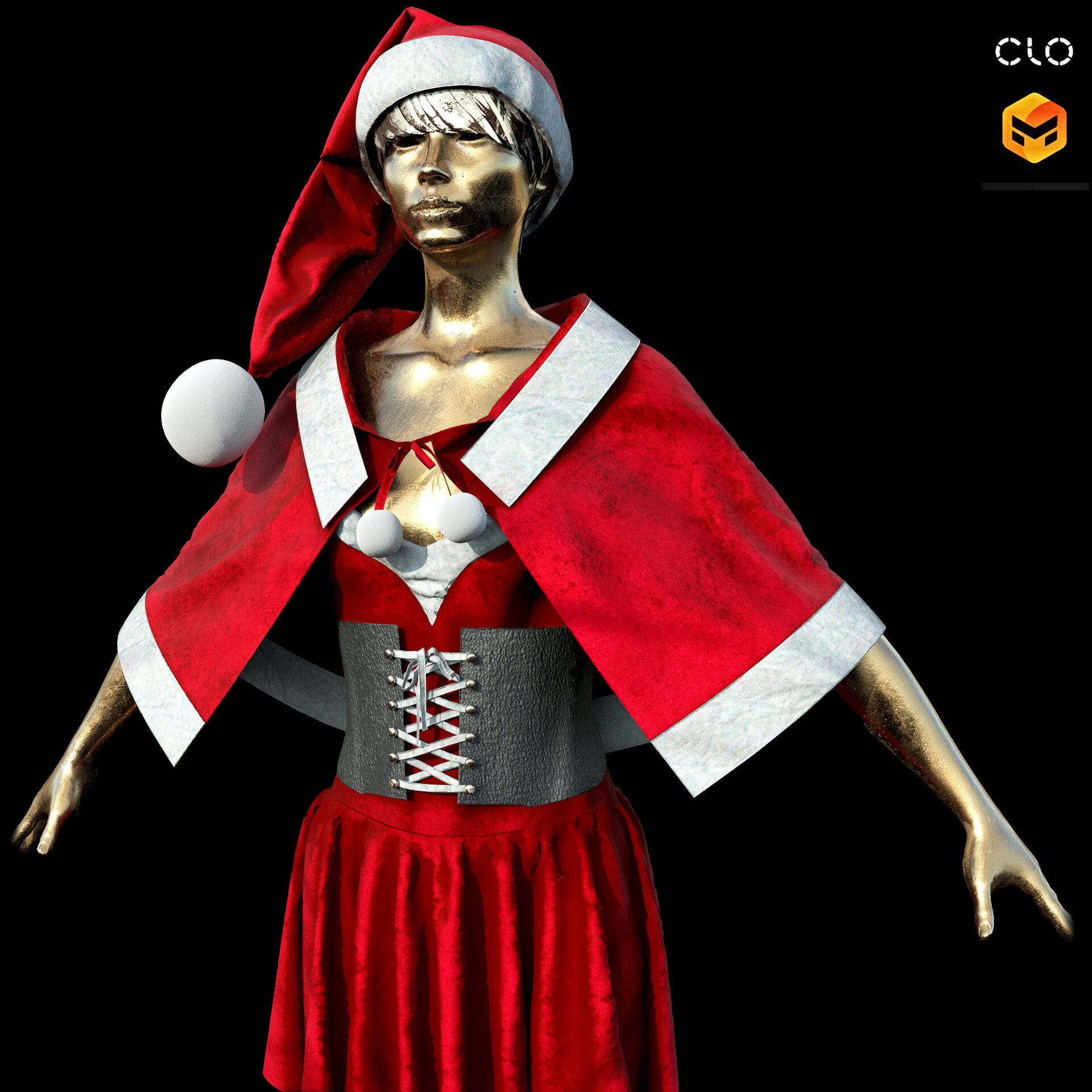 ArtStation - Christmas dress models. MD, CLO3D, PROJECTS+OBJ+FBX+3DS MAX