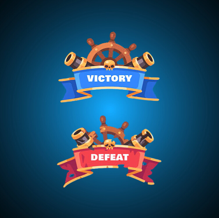 ArtStation - Victory Defeat pirate game sign animation