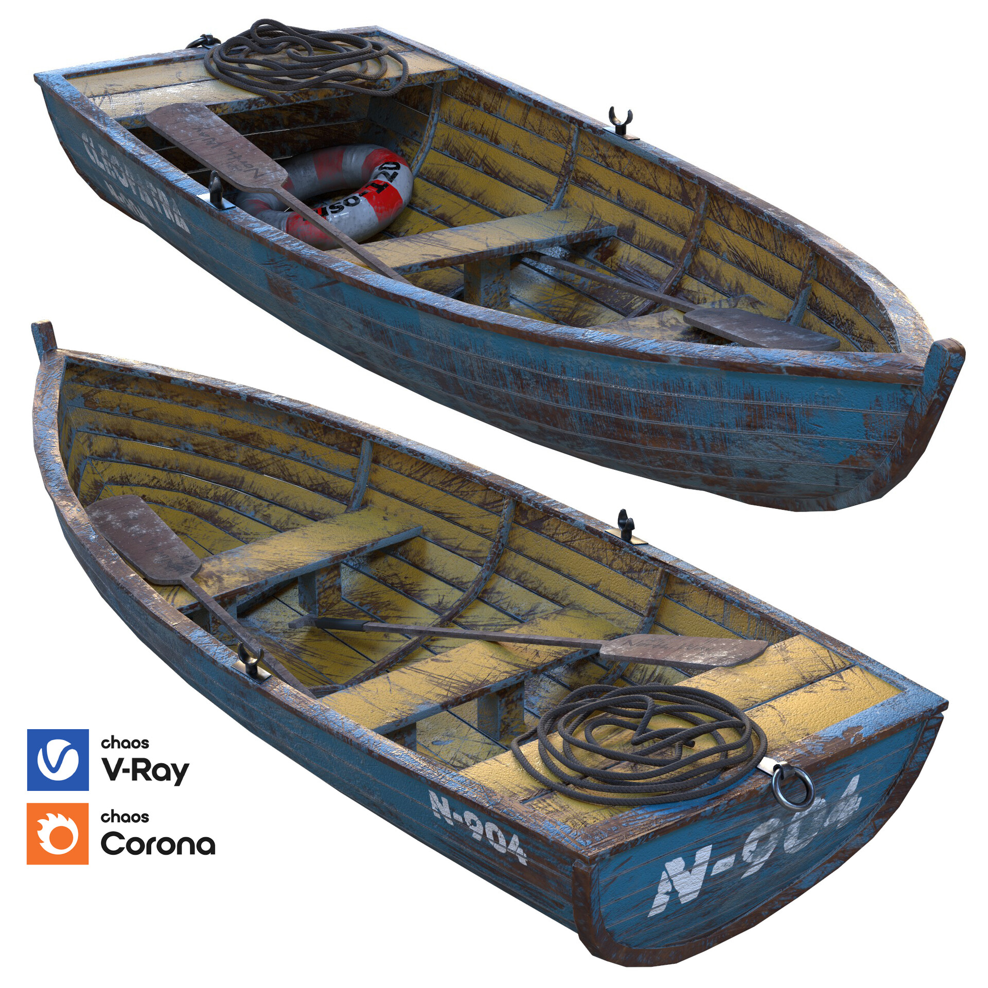 ArtStation - Old Boat low poly + 4k PBR texture