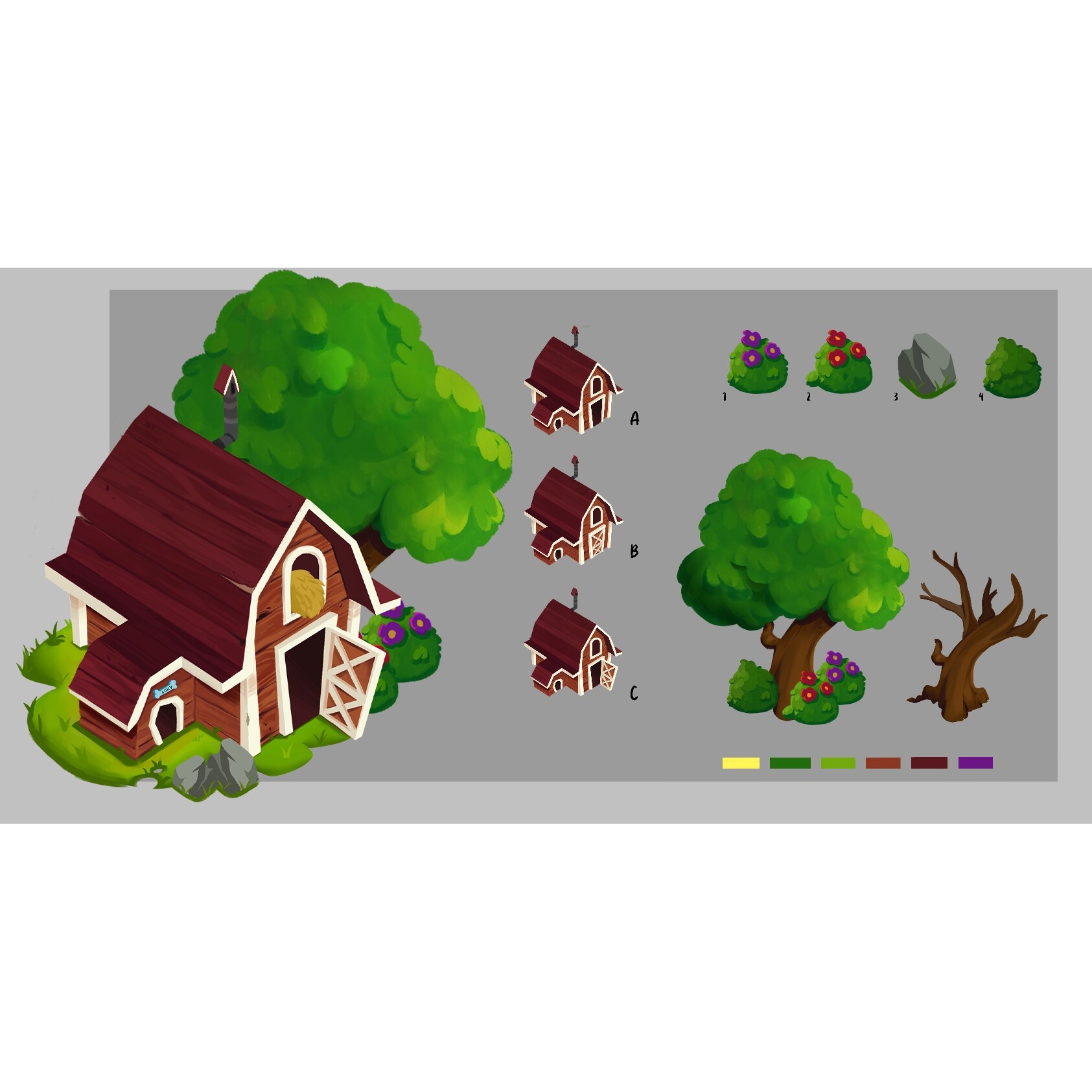 ArtStation - Polli! The farm - Cartoon website interface and game assets