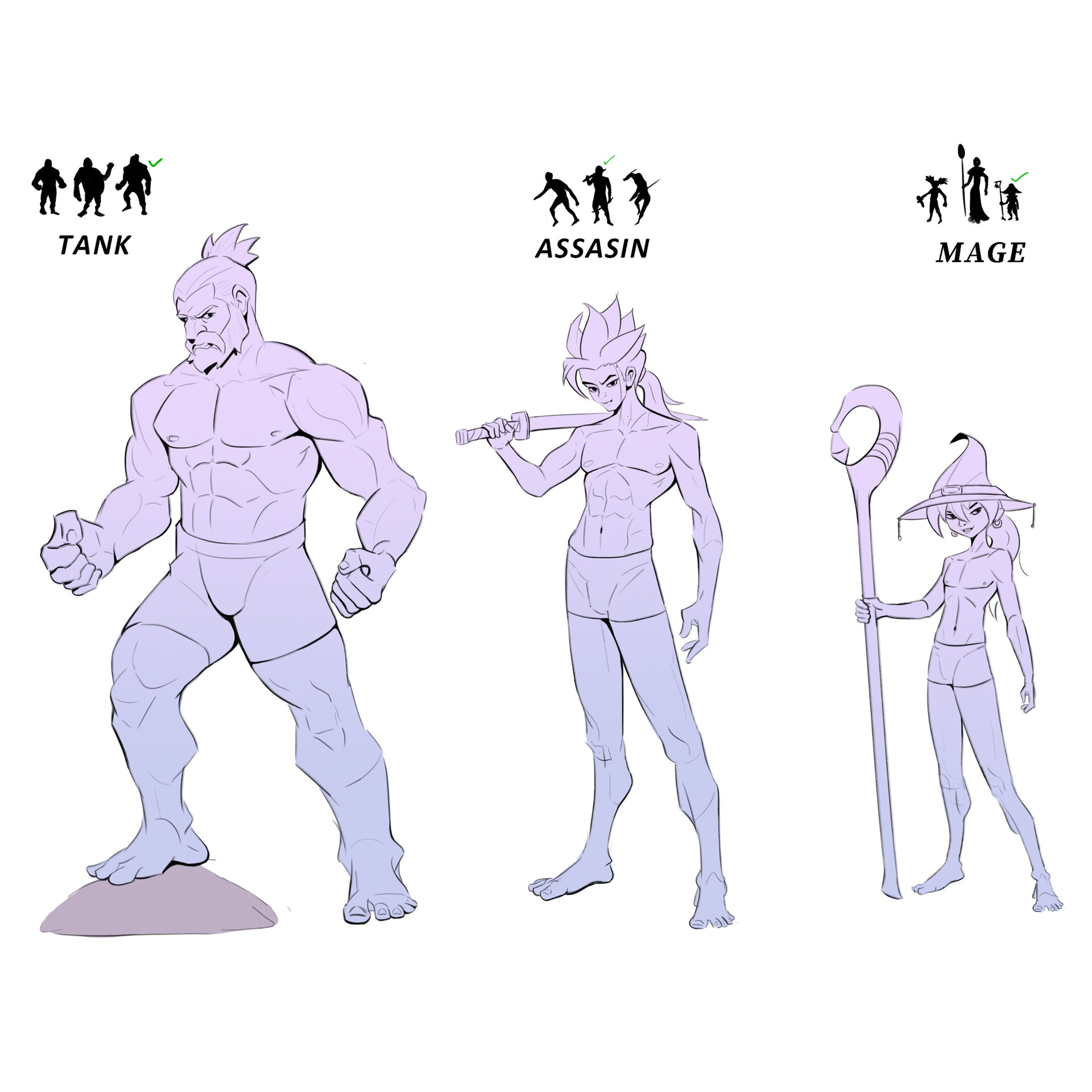 ArtStation - Character Design based on bodytype