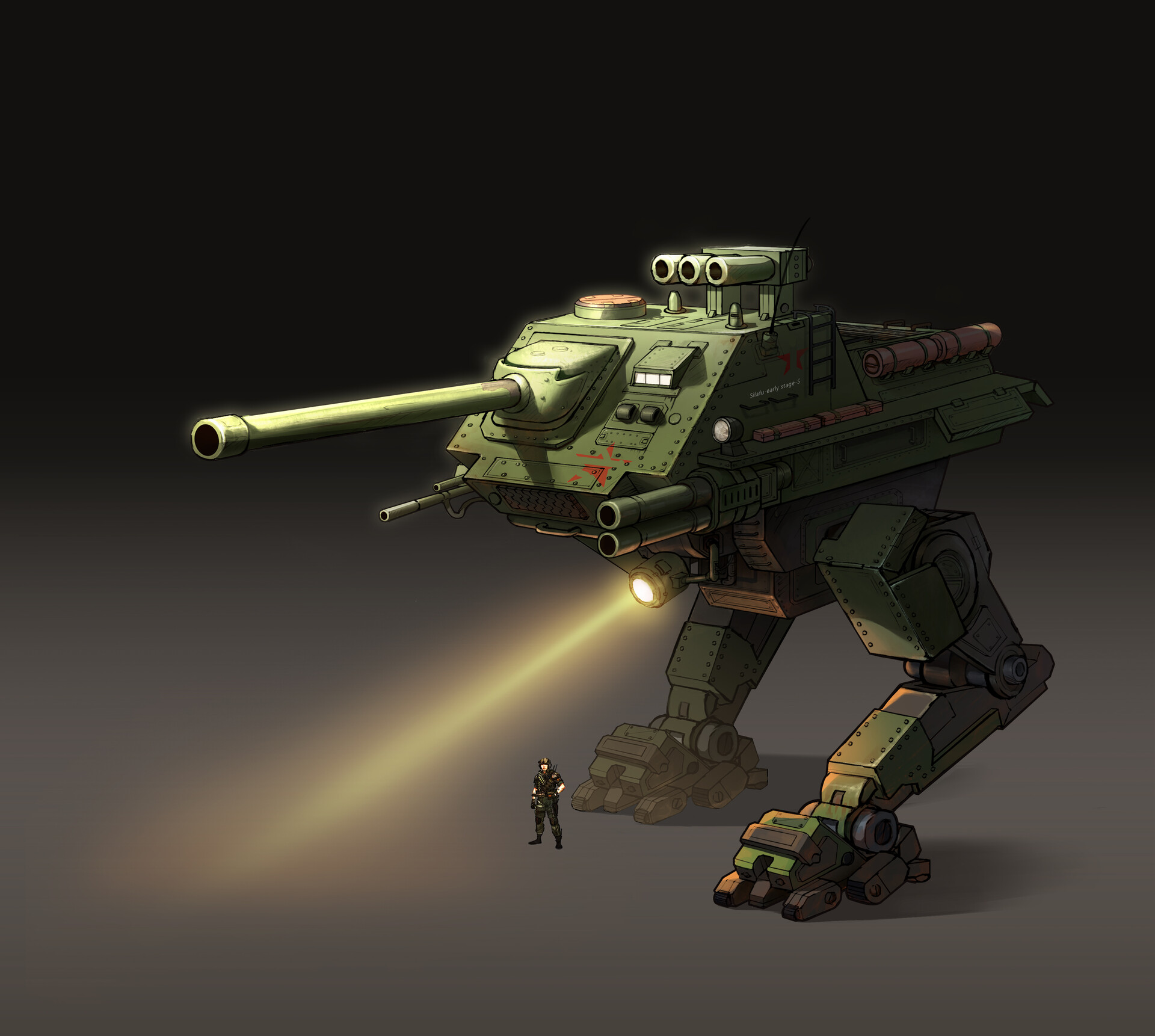 ArtStation - Tank Mech design (3D model attached)