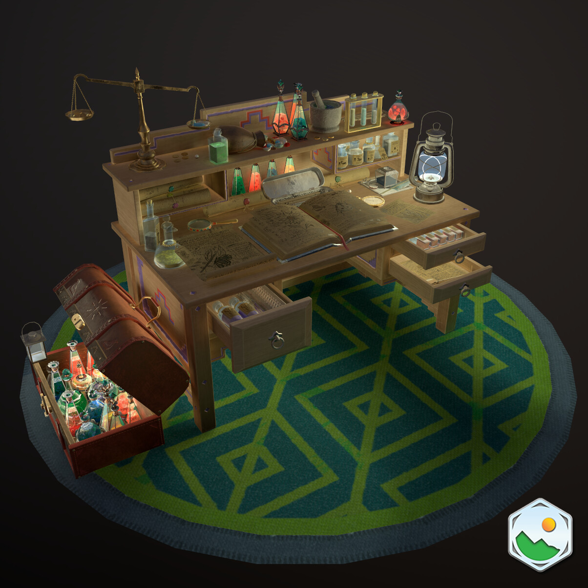 ArtStation - Alchemy desk