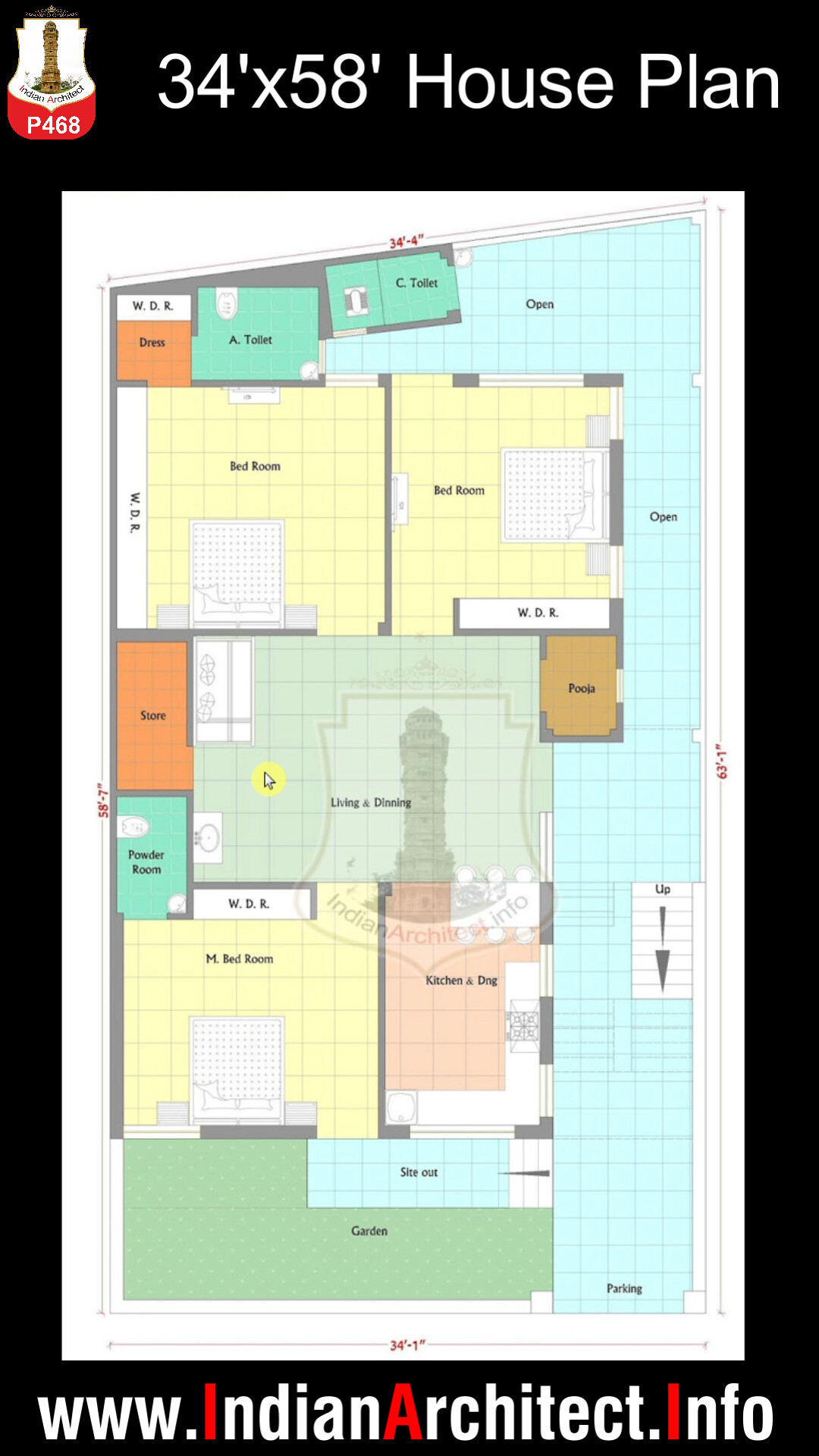 Indian Architect Info - P468 🔥 South facing1800Sqft House 🏘️Modern ...