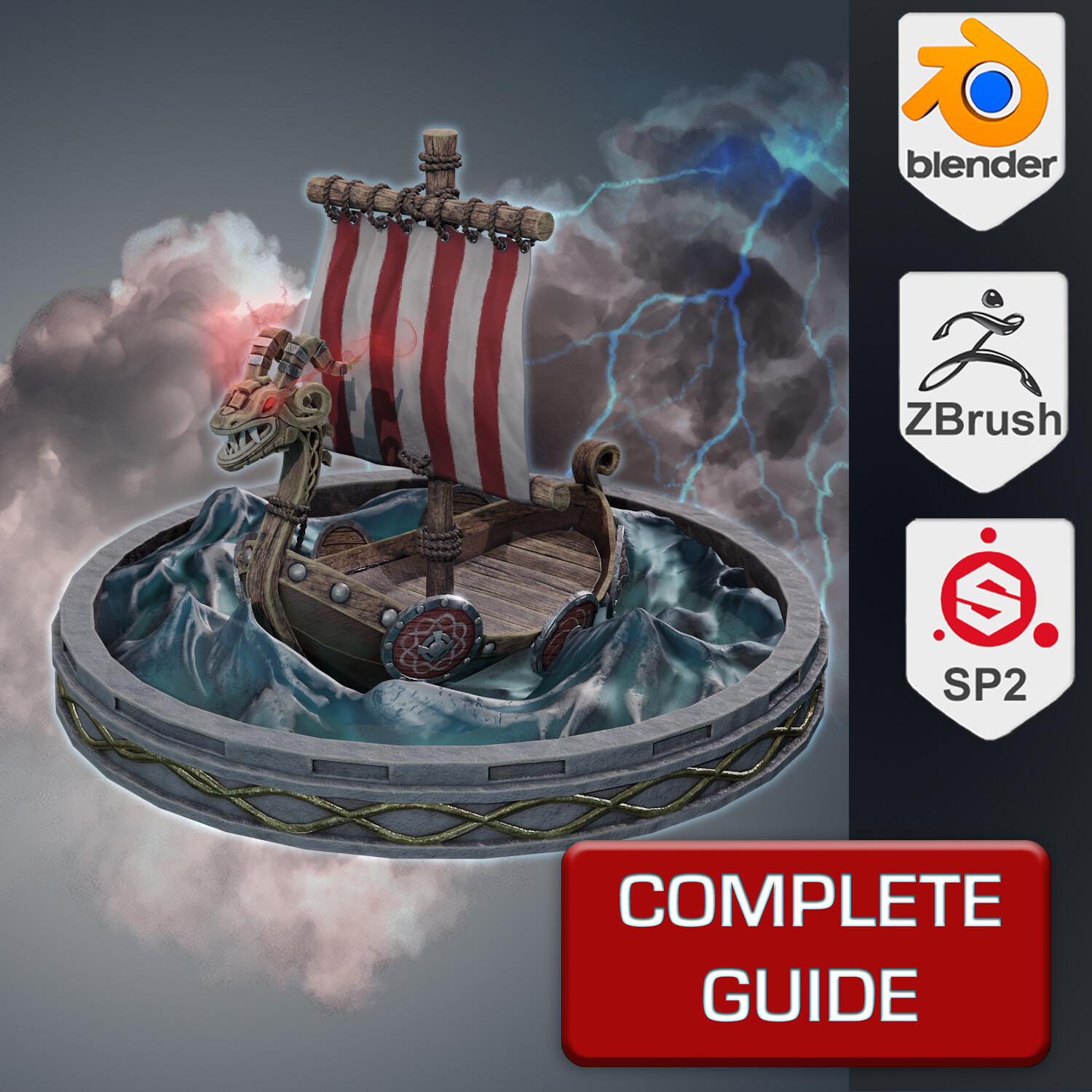 ArtStation - Blender 3 | Stylized Viking Boat | 3D Model | Complete Guide