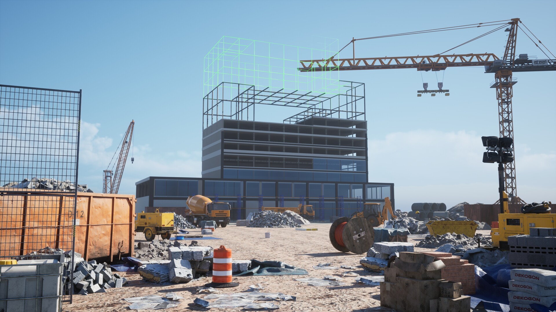 ArtStation - Construction site 3D environment with building generating FX