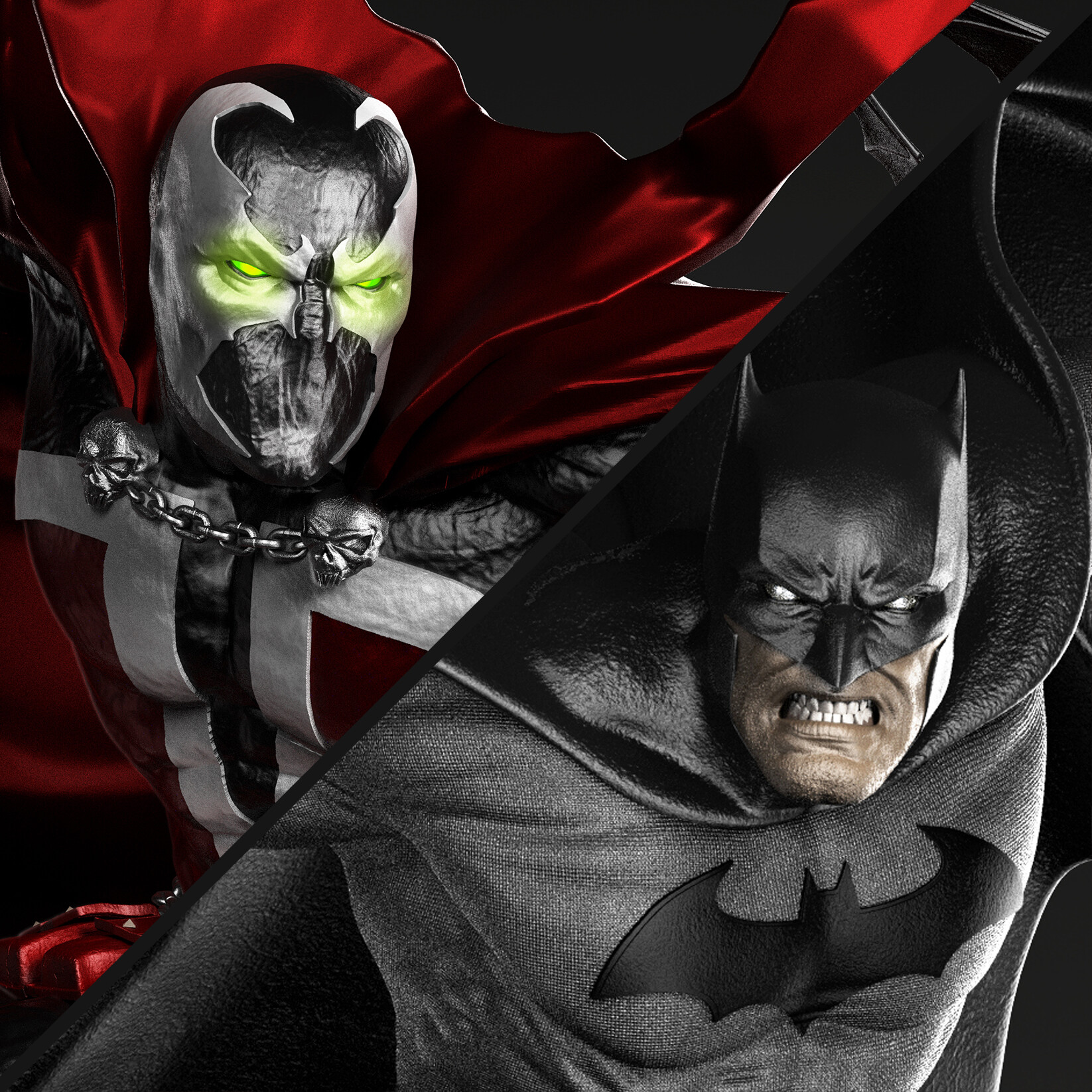 ArtStation - -Spawn & Batman- Stand Alone Display