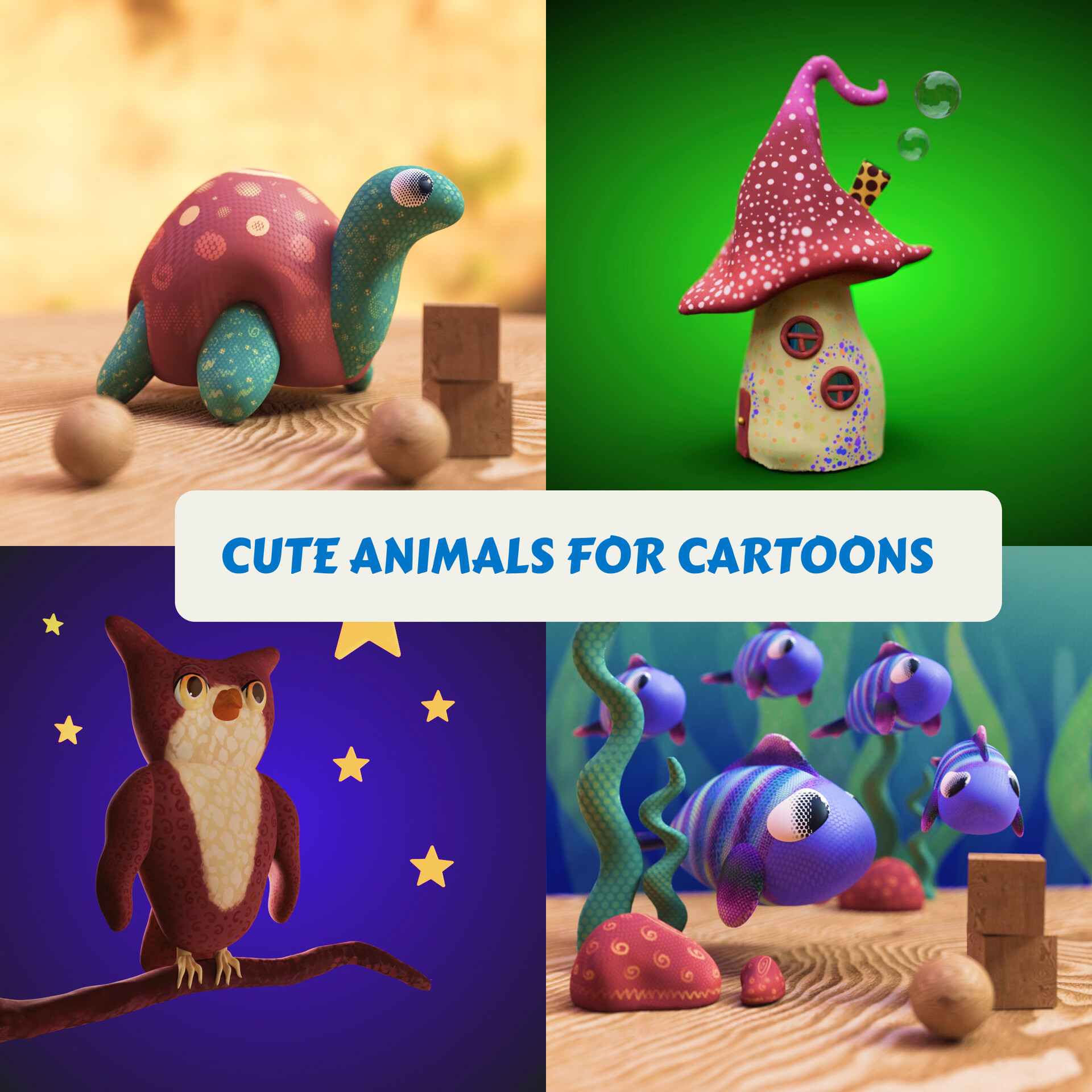 ArtStation - Cute animals for cartoons