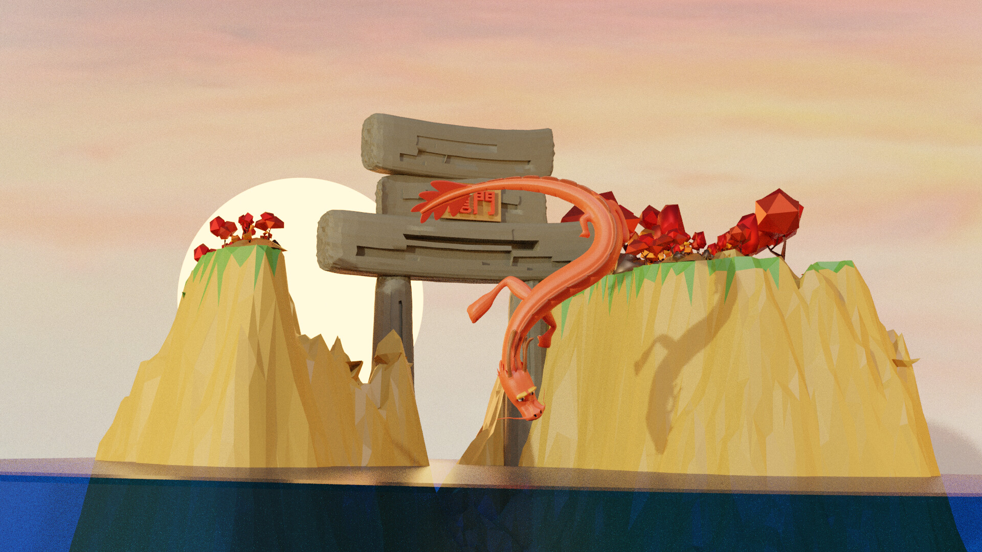 ArtStation - Carp Jumps Over the Dragen Gate