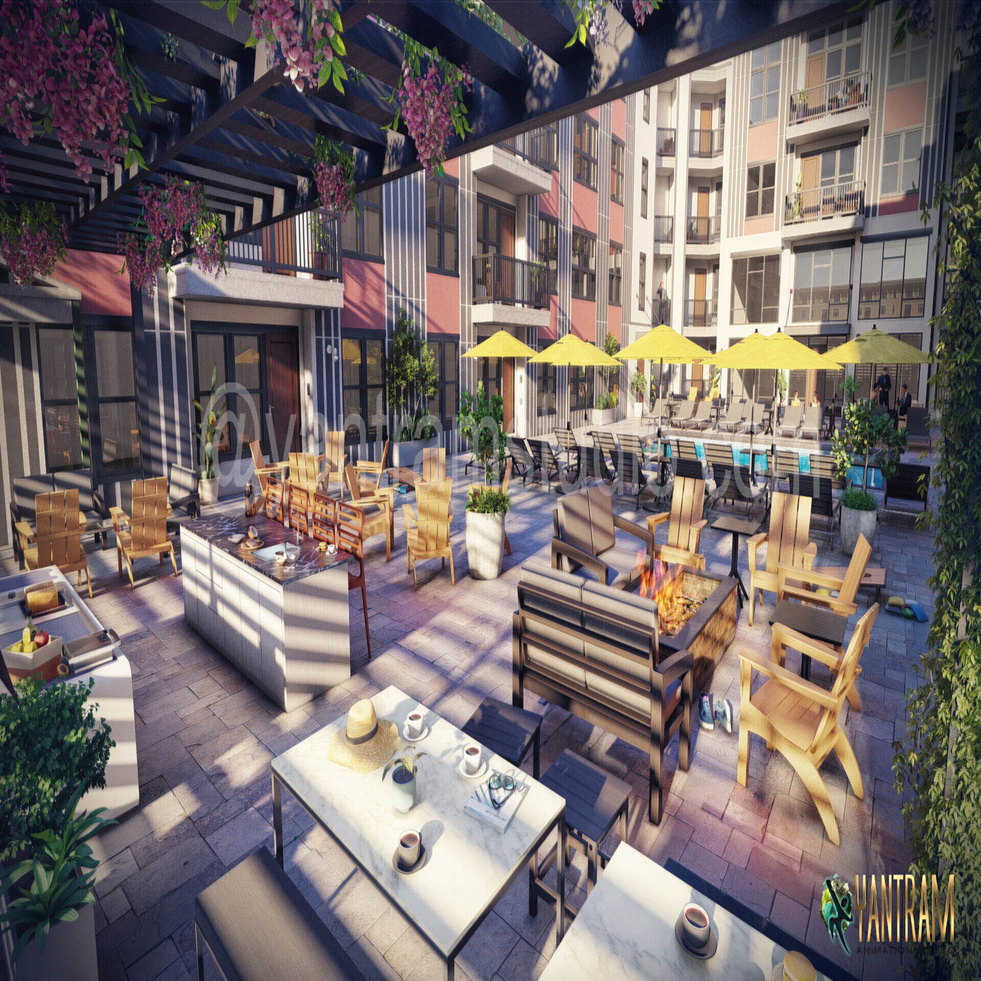 ArtStation - 3D Exterior Rendering Studio Designed A Pool Lounge In New ...