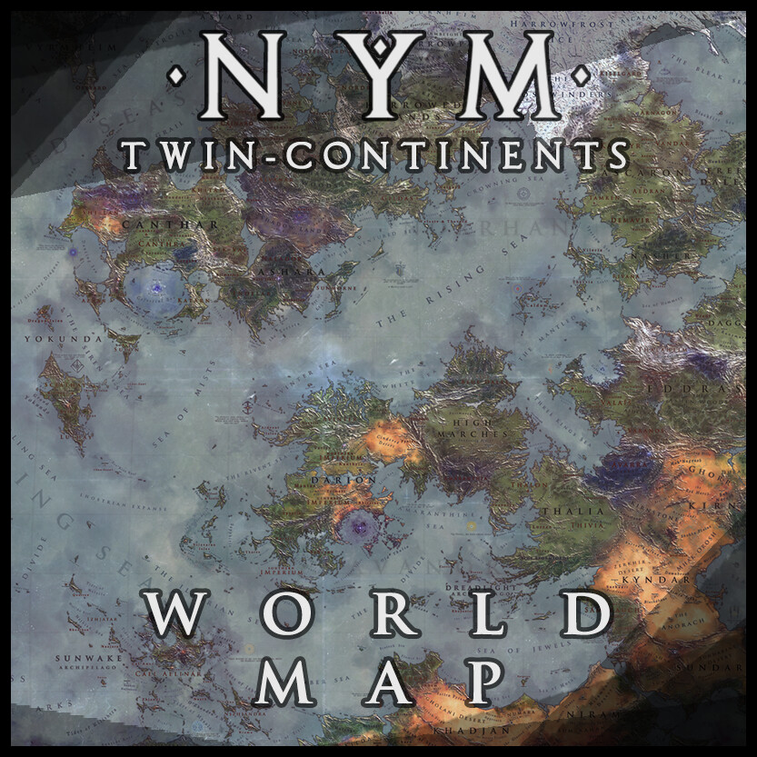 ArtStation - Nym - World Map - Twin-Continents