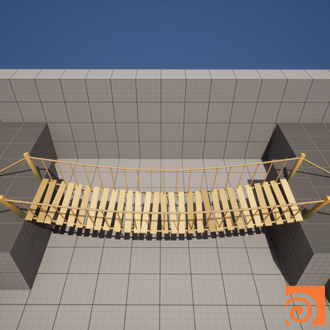 ArtStation - Rope bridge generator - Houdini Engine