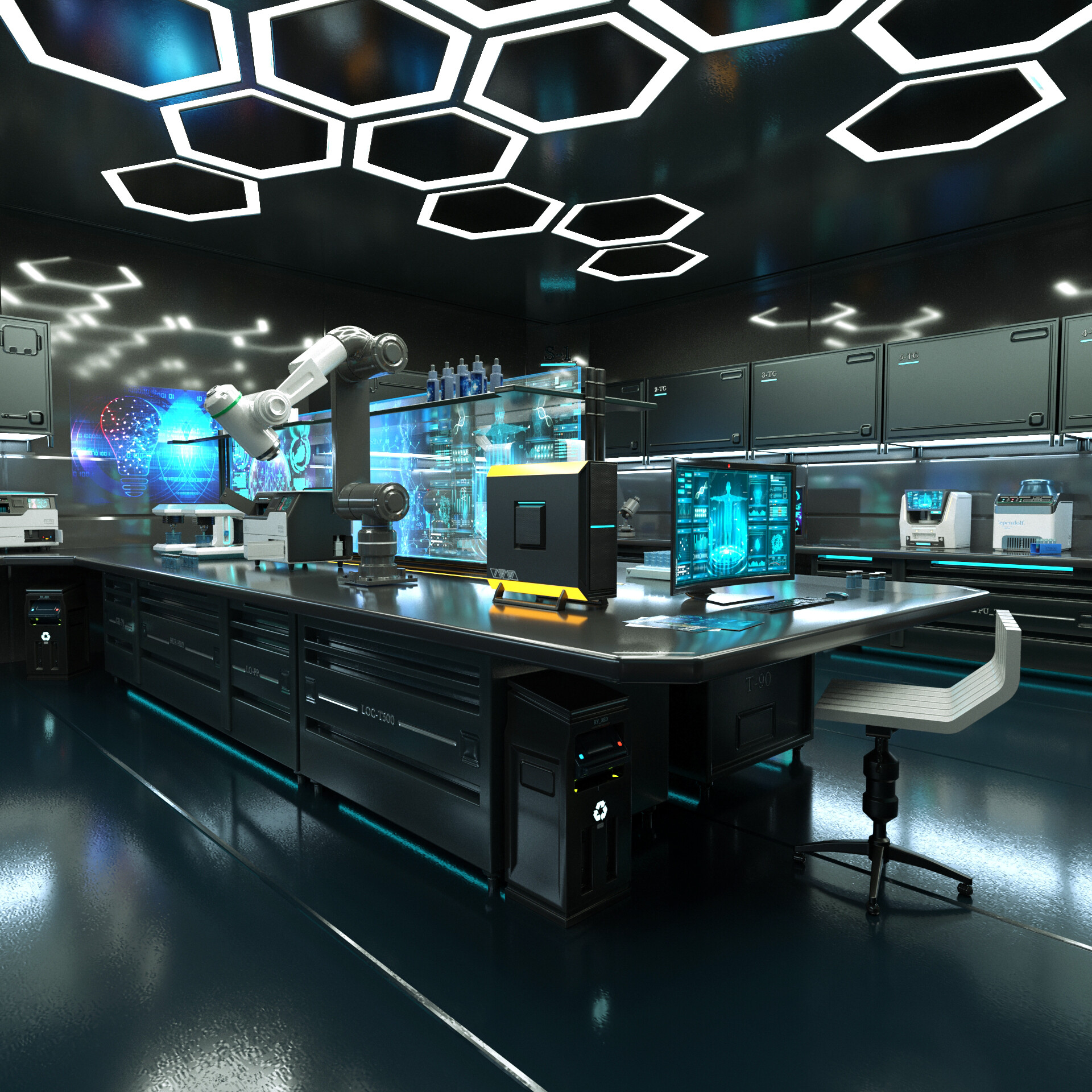 ArtStation - Sci Fi Interior laboratory