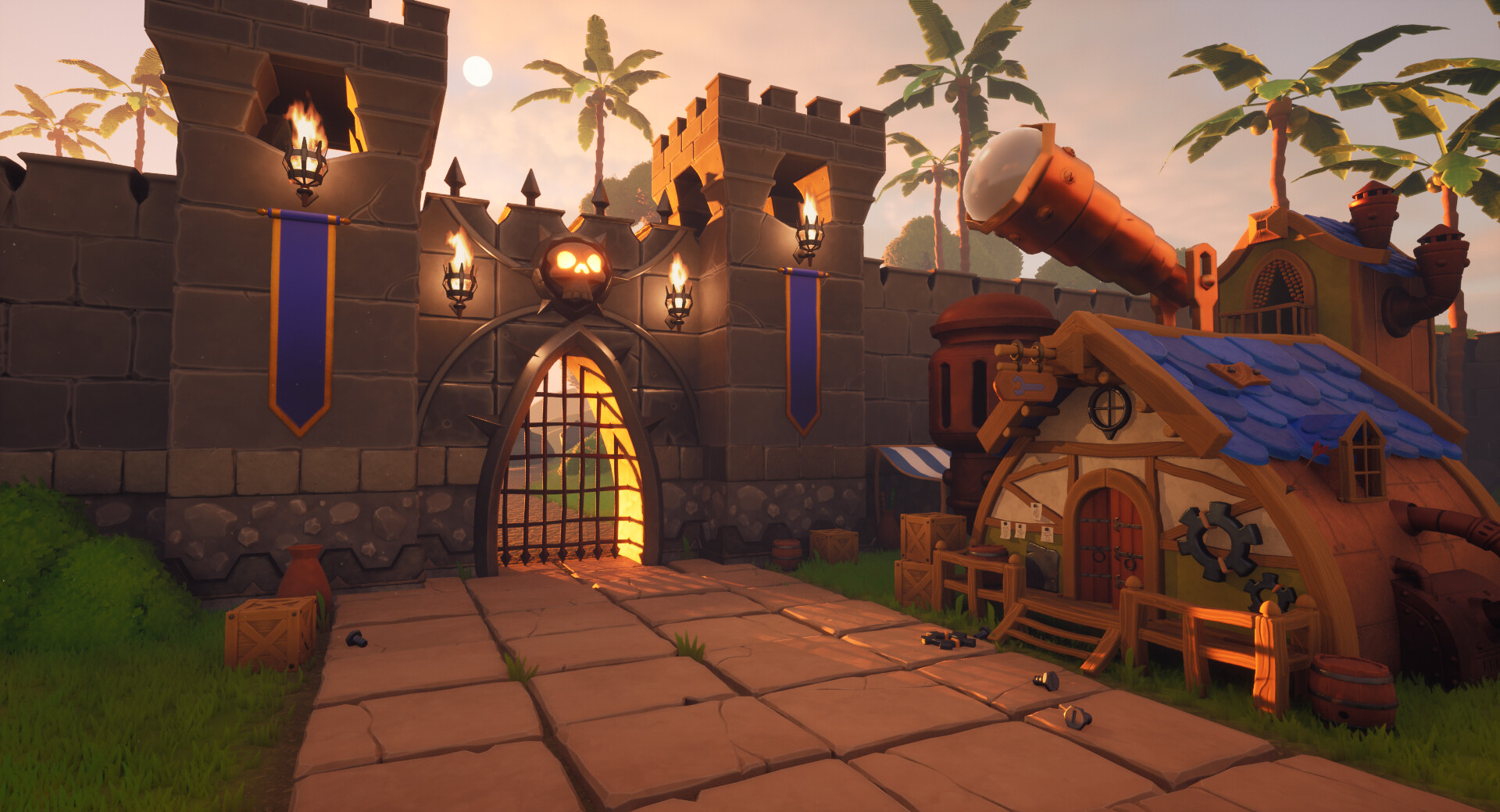 ArtStation - Tropical Fortification at Dusk