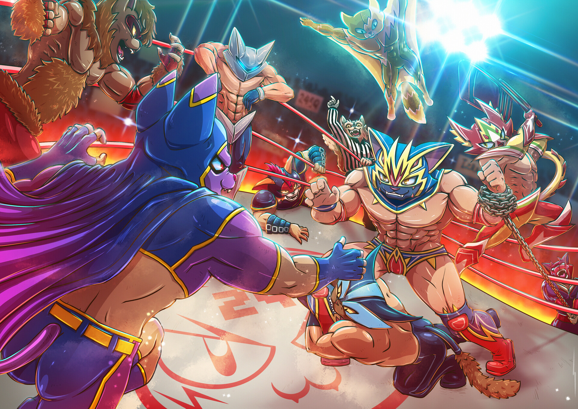 ArtStation - CATS ULTIMATE WRESTLING TOURNAMENT 2022