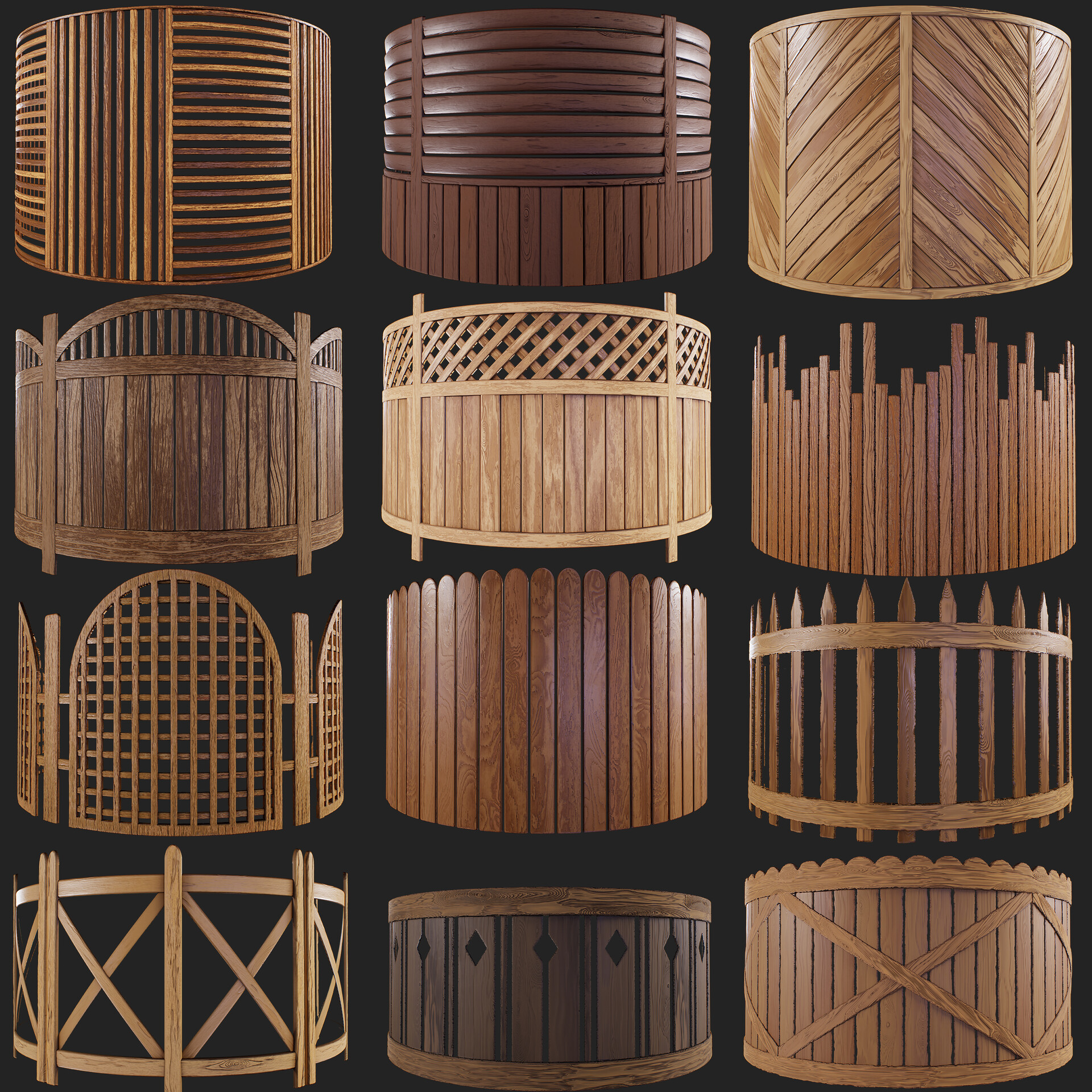 ArtStation - 40 Wooden Fence (Textures + SBSAR)