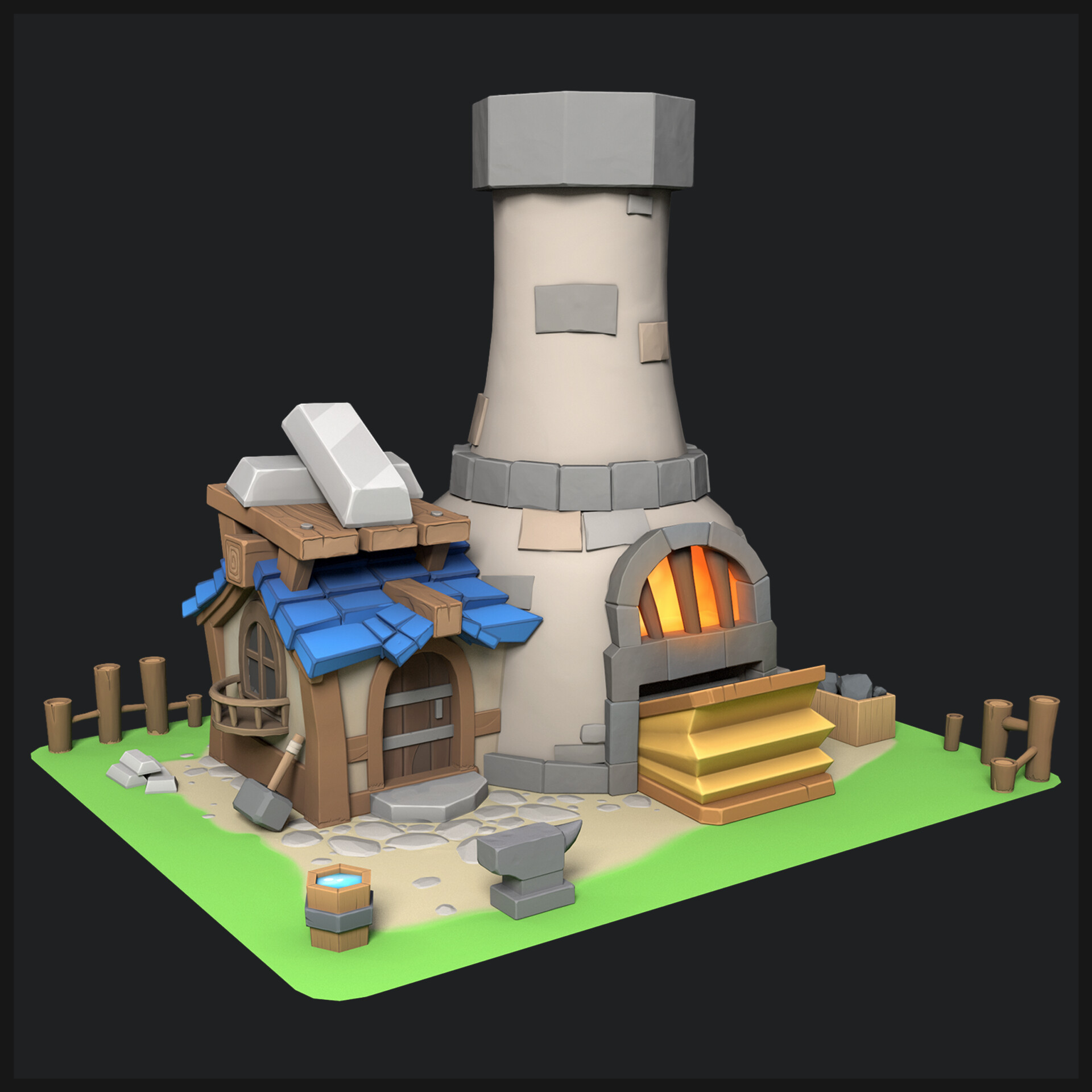 ArtStation - Blacksmith Diorama [WIP]