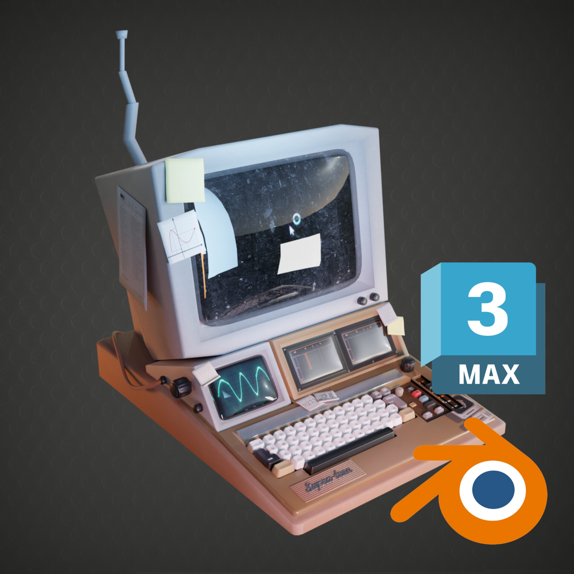 ArtStation - Super-tron | vintage pc concept prop
