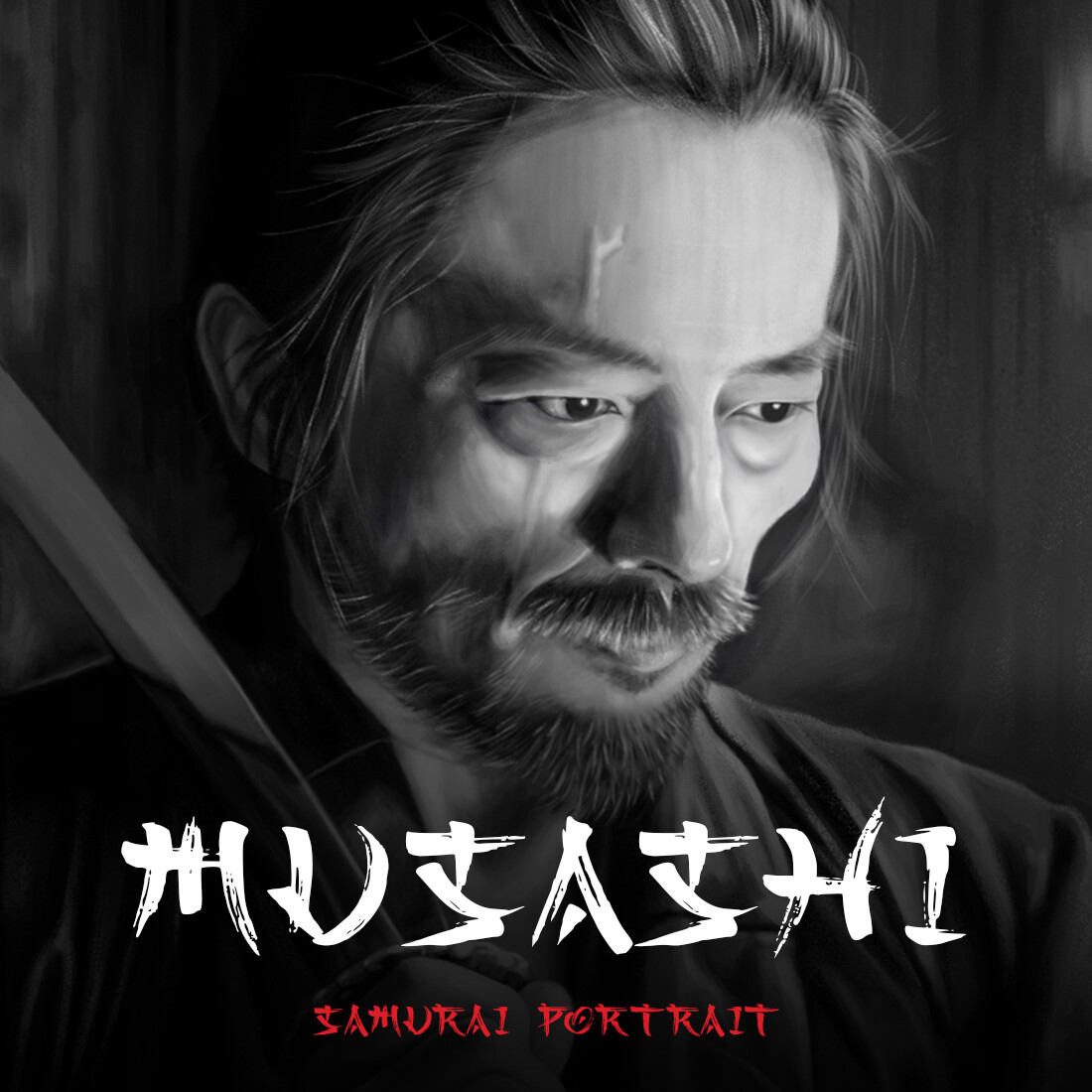 ArtStation - Samurai Portrait (Hiroyuki Sanada as Musashi, Westworld)