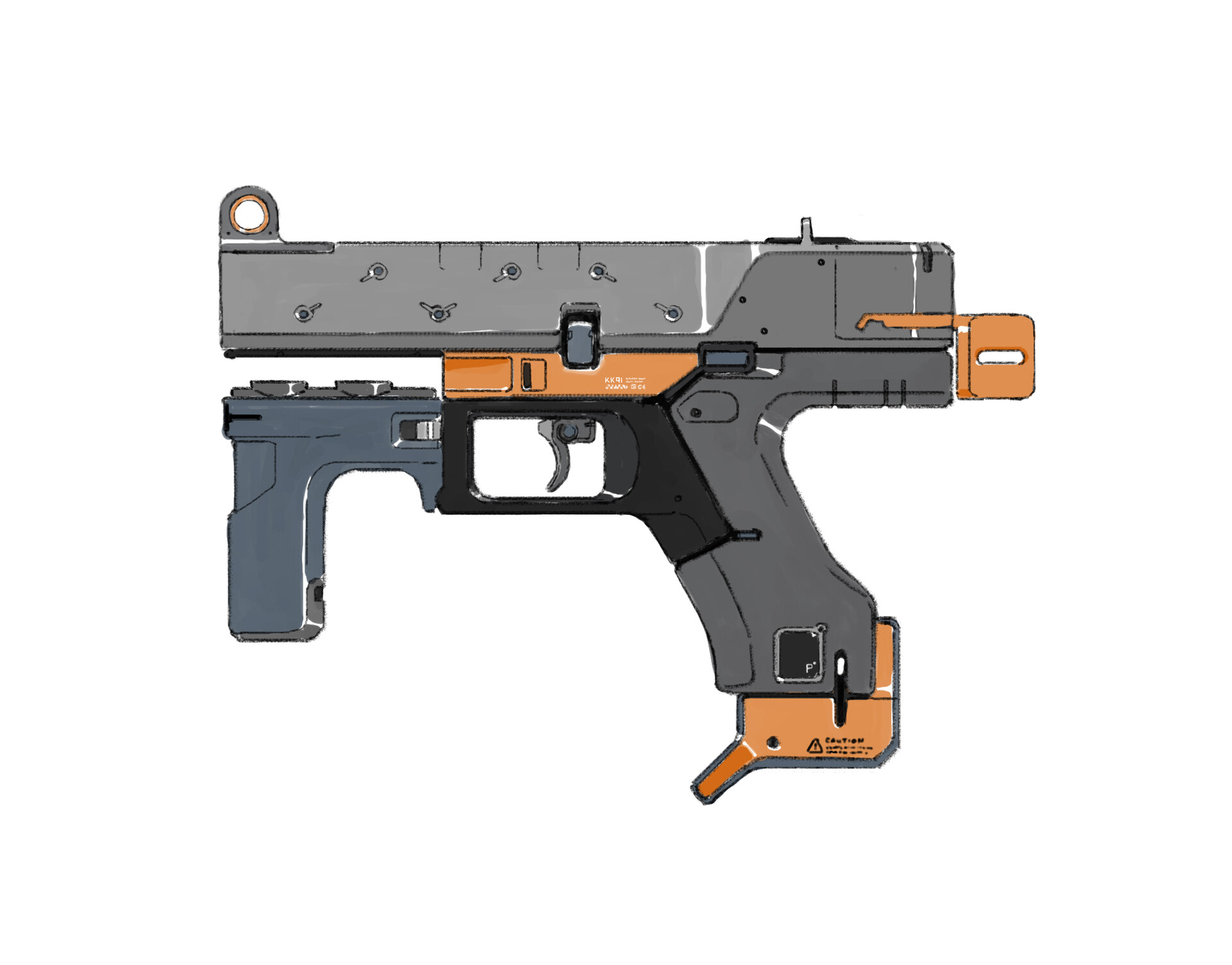 ArtStation - sci-fi pistol - sketch