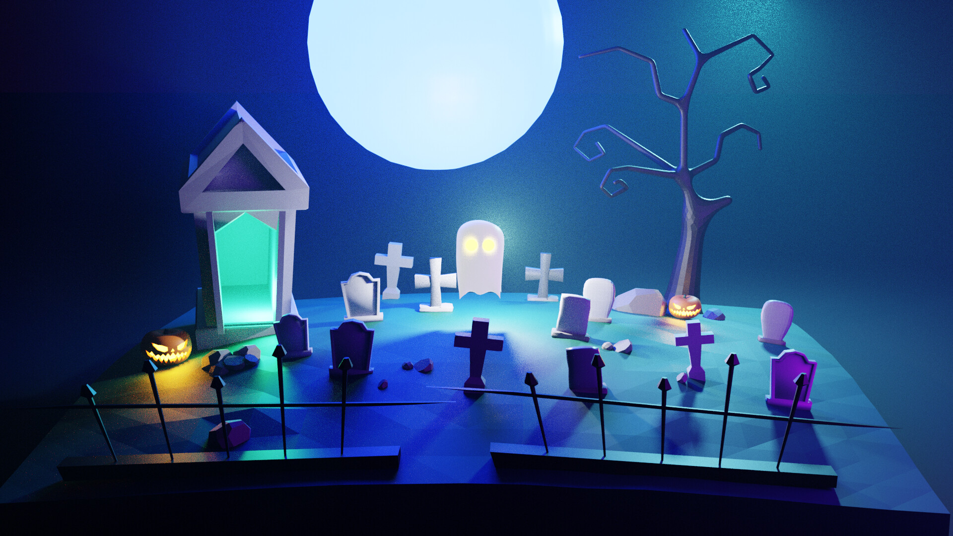 ArtStation - Halloween Graveyard