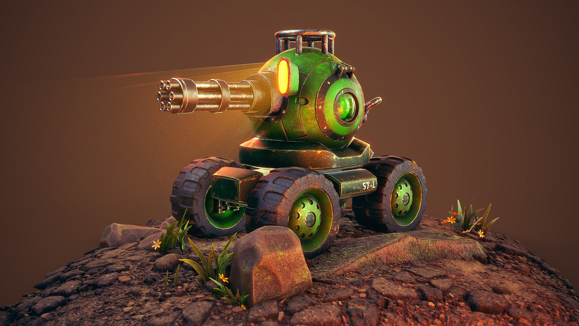 ArtStation - spherical tank stylized