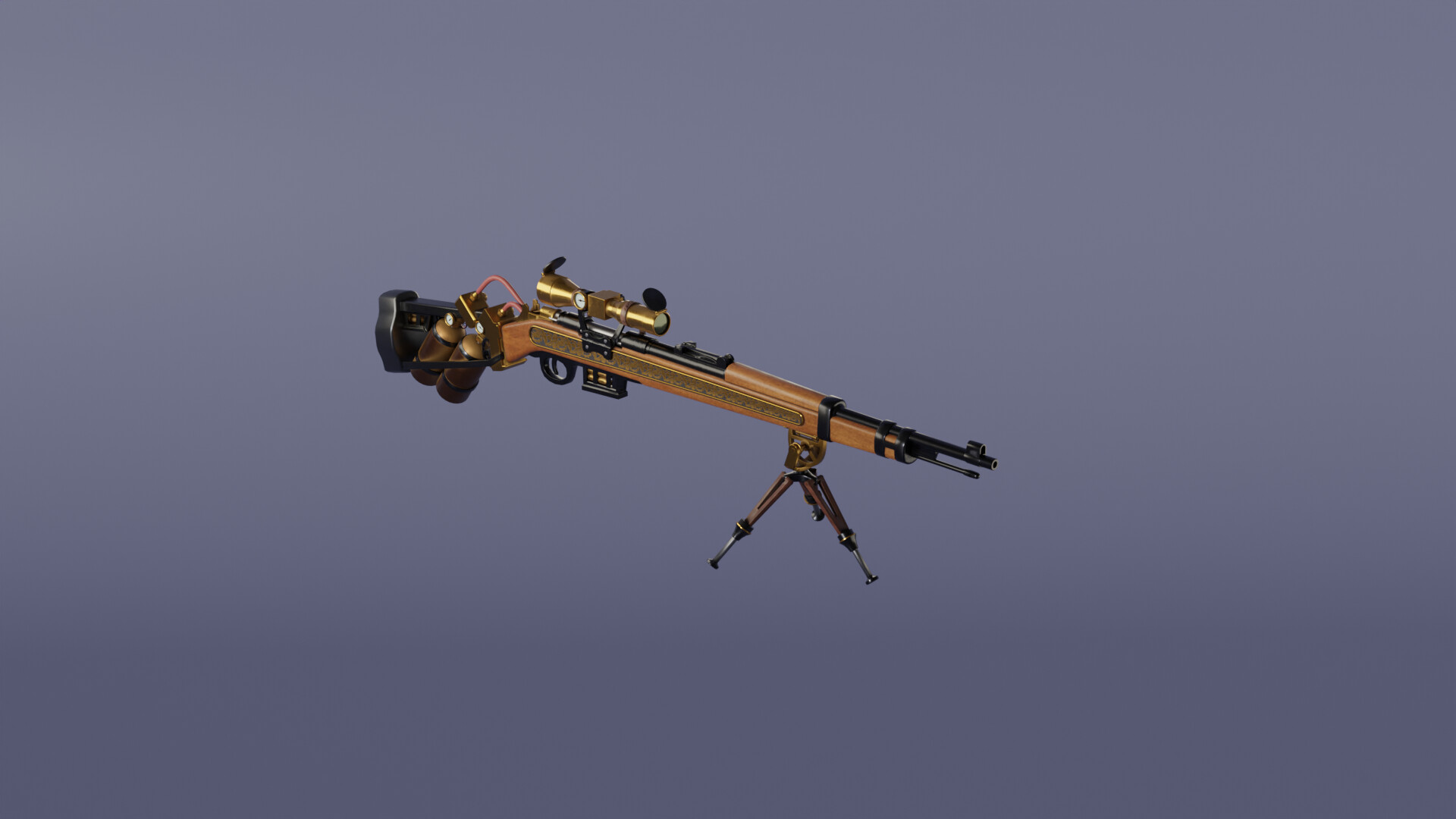 ArtStation - Steampunk Sniper Rifle