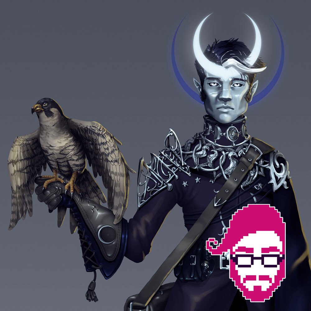 ArtStation - Moon Cleric Tiefling - Pathfinder RPG Character Portrait