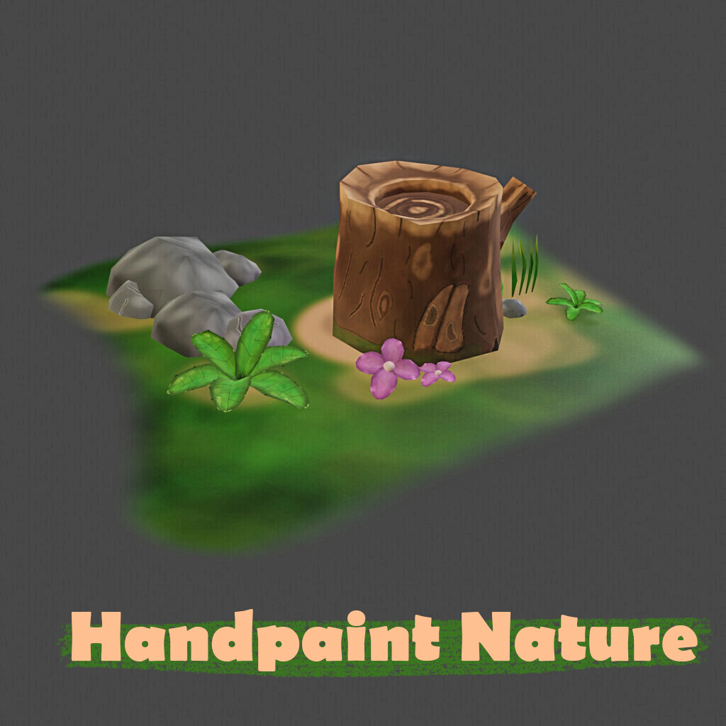 ArtStation - 3D Lowpoly Handpaint Nature Scene