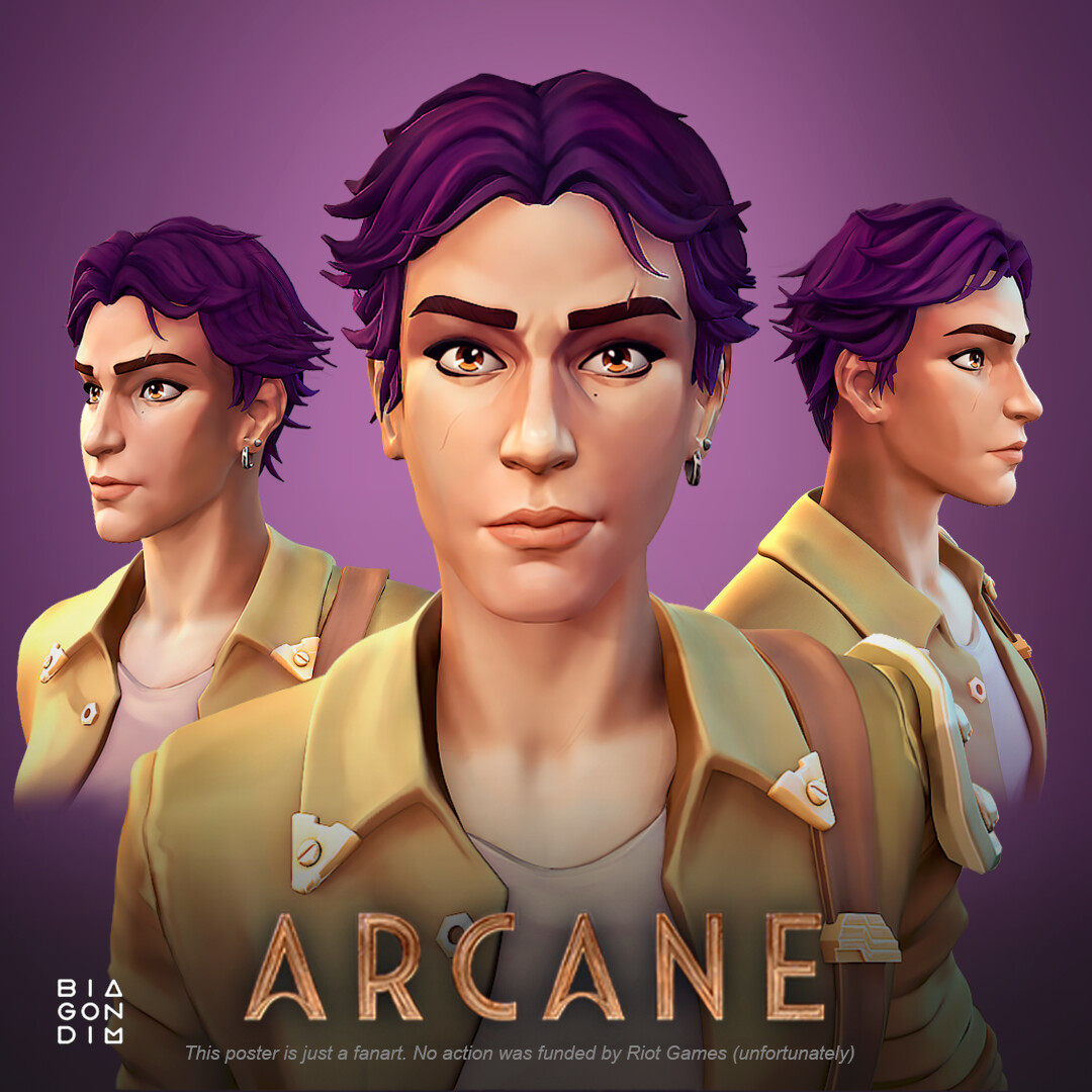 Bia Gondim - My own character in the style of Arcane - Texturing