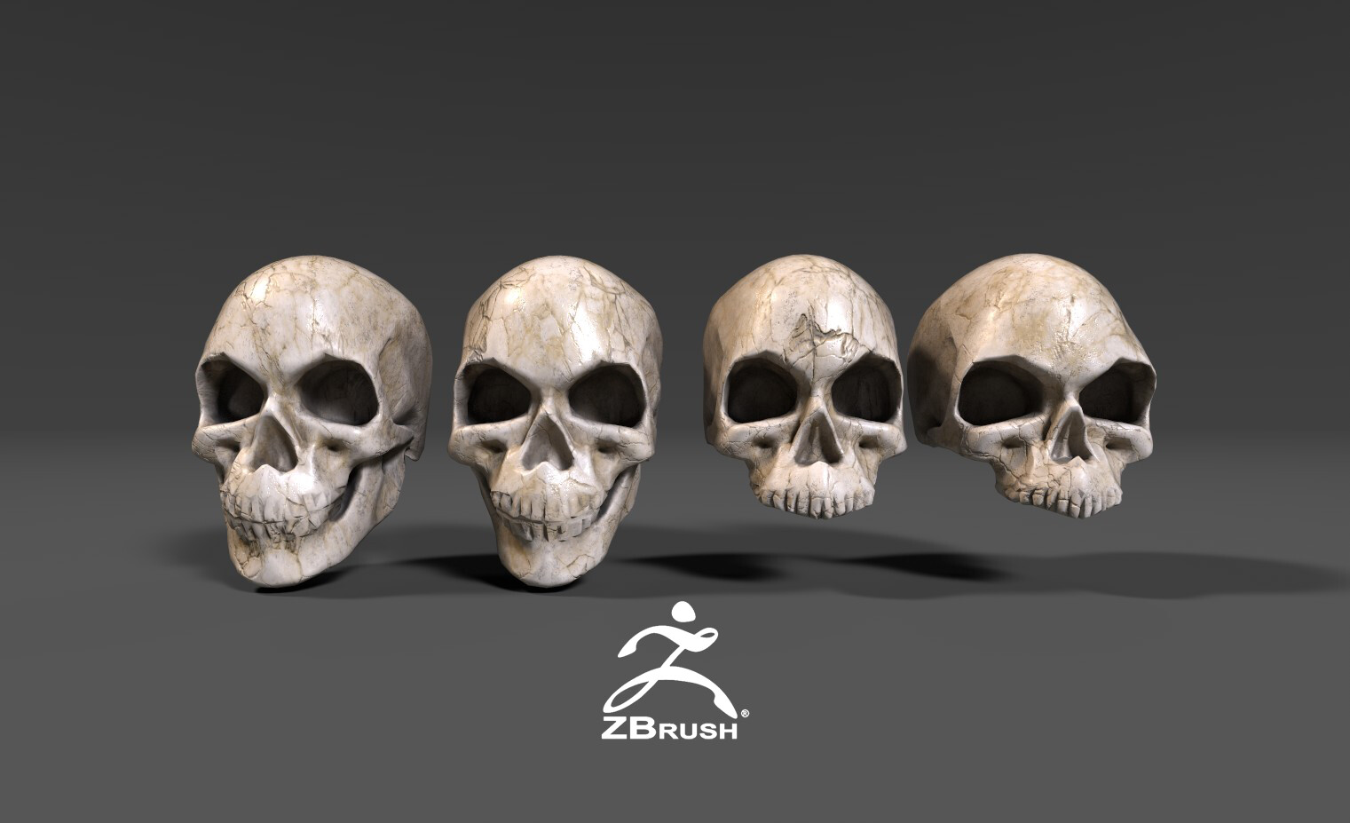 ArtStation - Low Poly Assets: Skull, Sculpted in ZBrush, Textured in ...