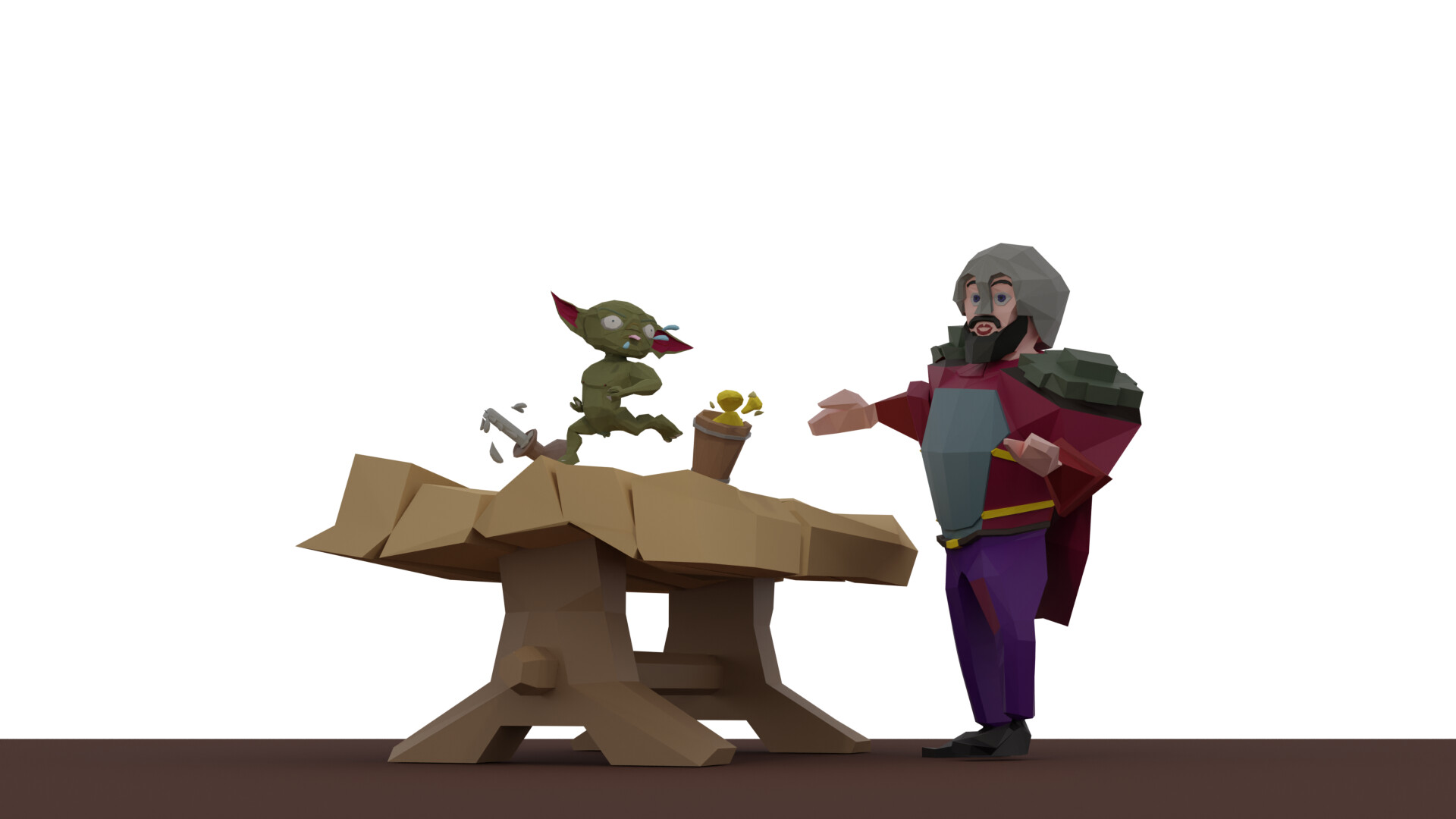ArtStation - Low poly goblin running away