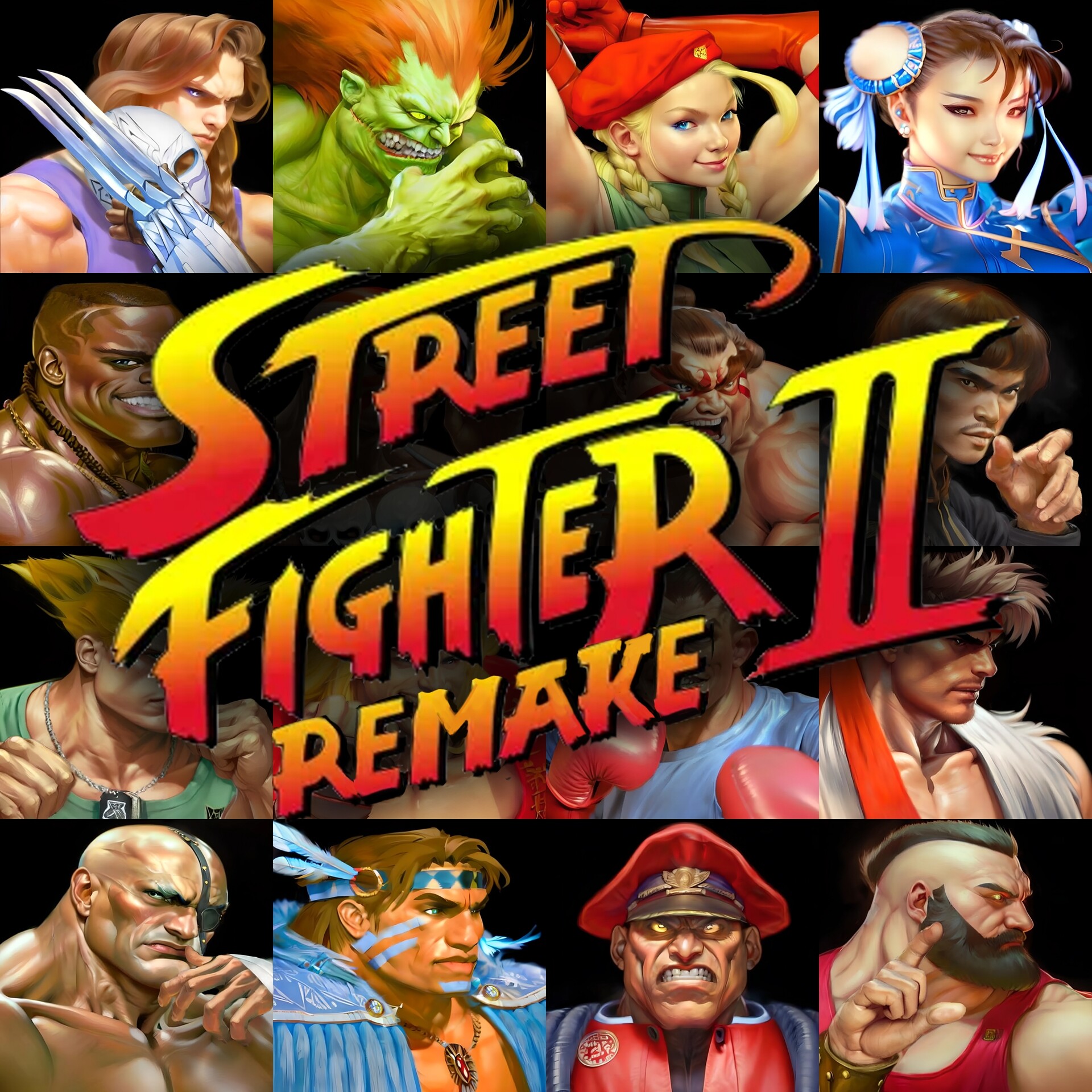 ArtStation - Street Fighter II - Fighters Remake