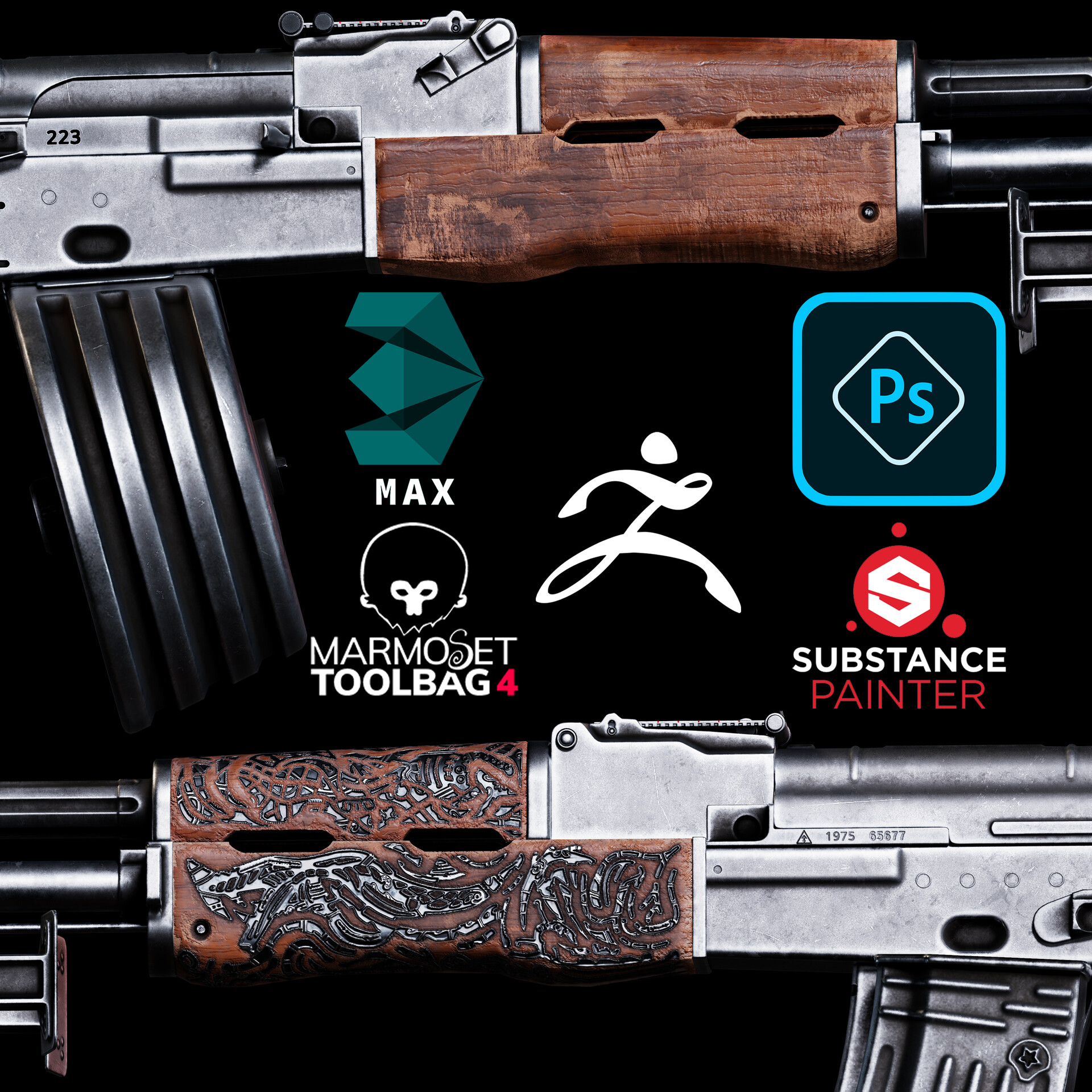 ArtStation - RPK-74 Kalashnikov Hand-held Machine Gun | Twin Variants ...