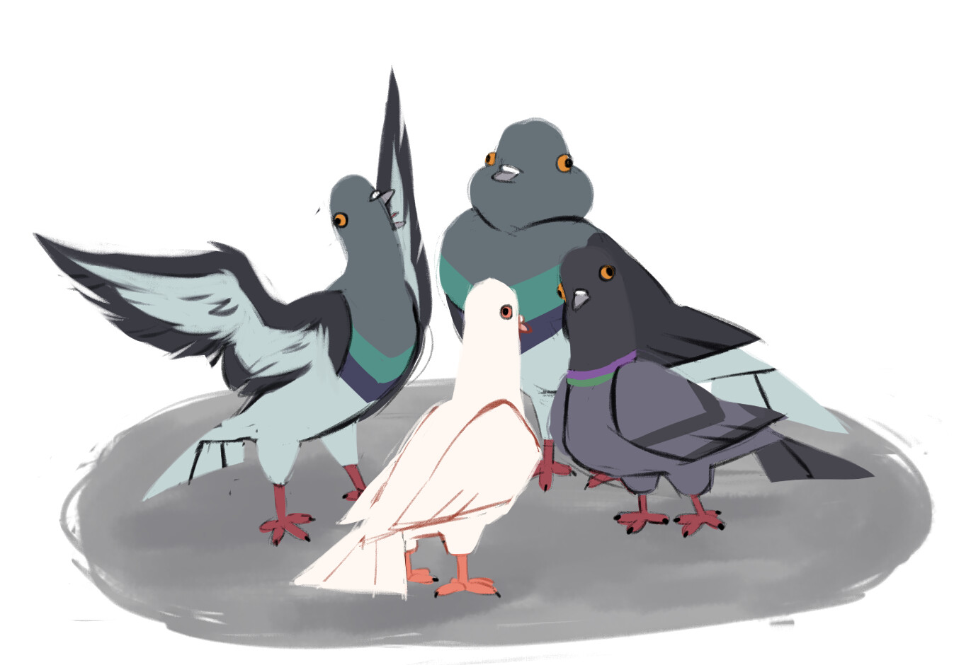 ArtStation - Character Design: Pigeons