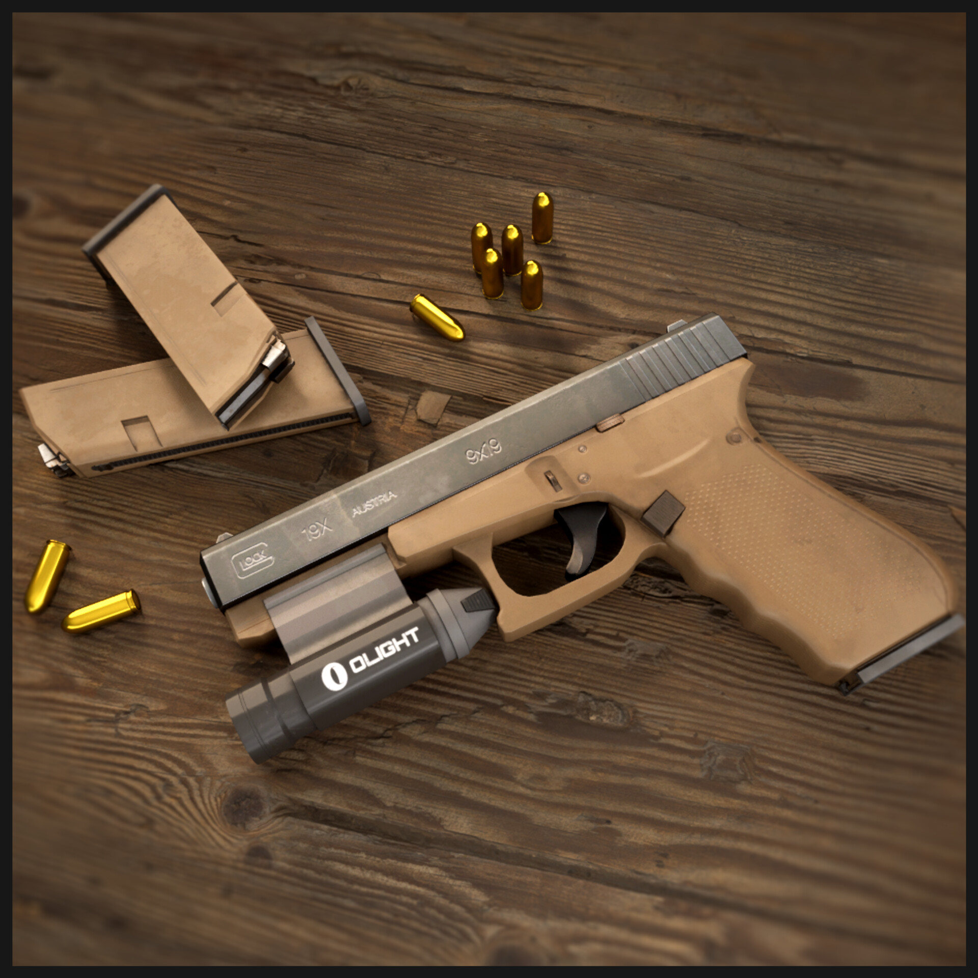 ArtStation - Gun with PL-2 Valkyrie OLight