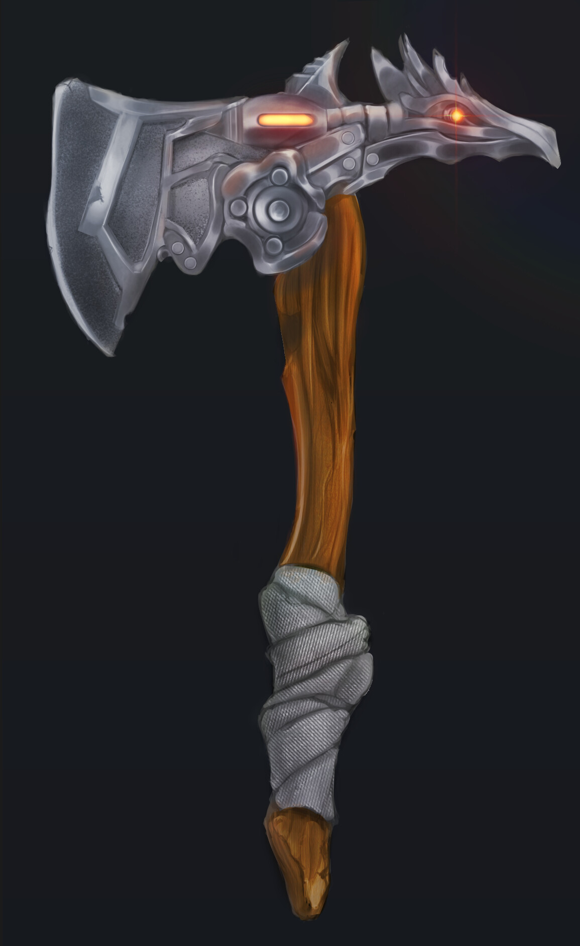 ArtStation - Hybrid of mechanical and magic axe