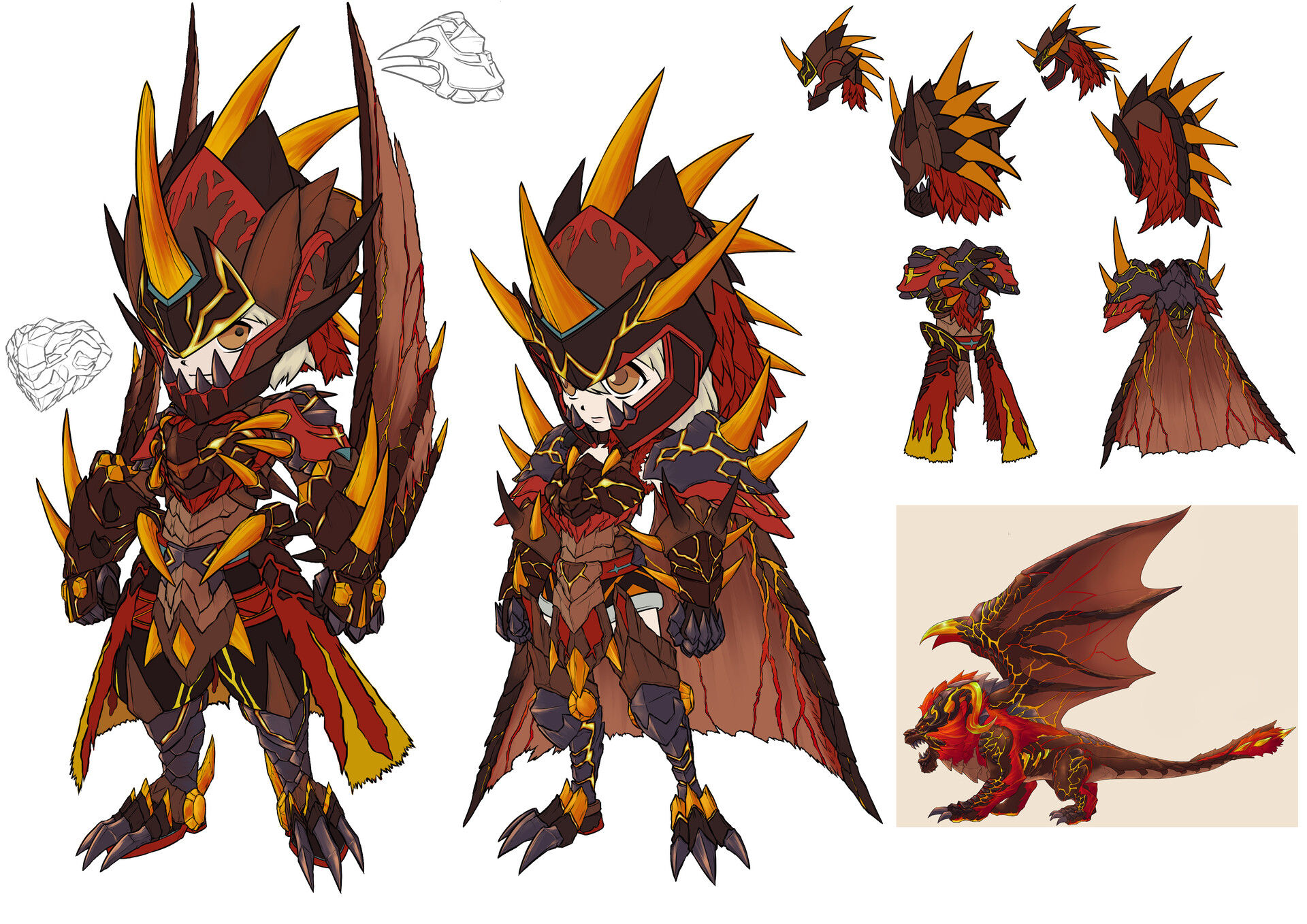 ArtStation - Chibi Armor Design - Dragon Slayer Online