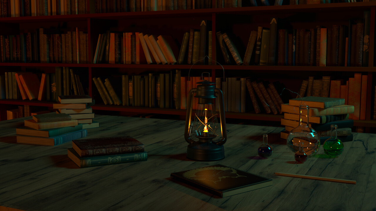 ArtStation - The evening library