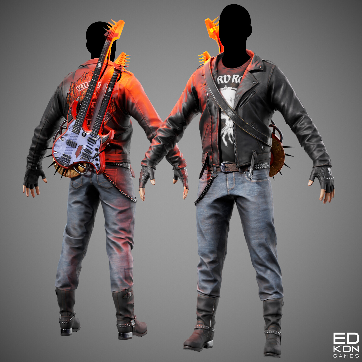 ArtStation - Biker with Guitar