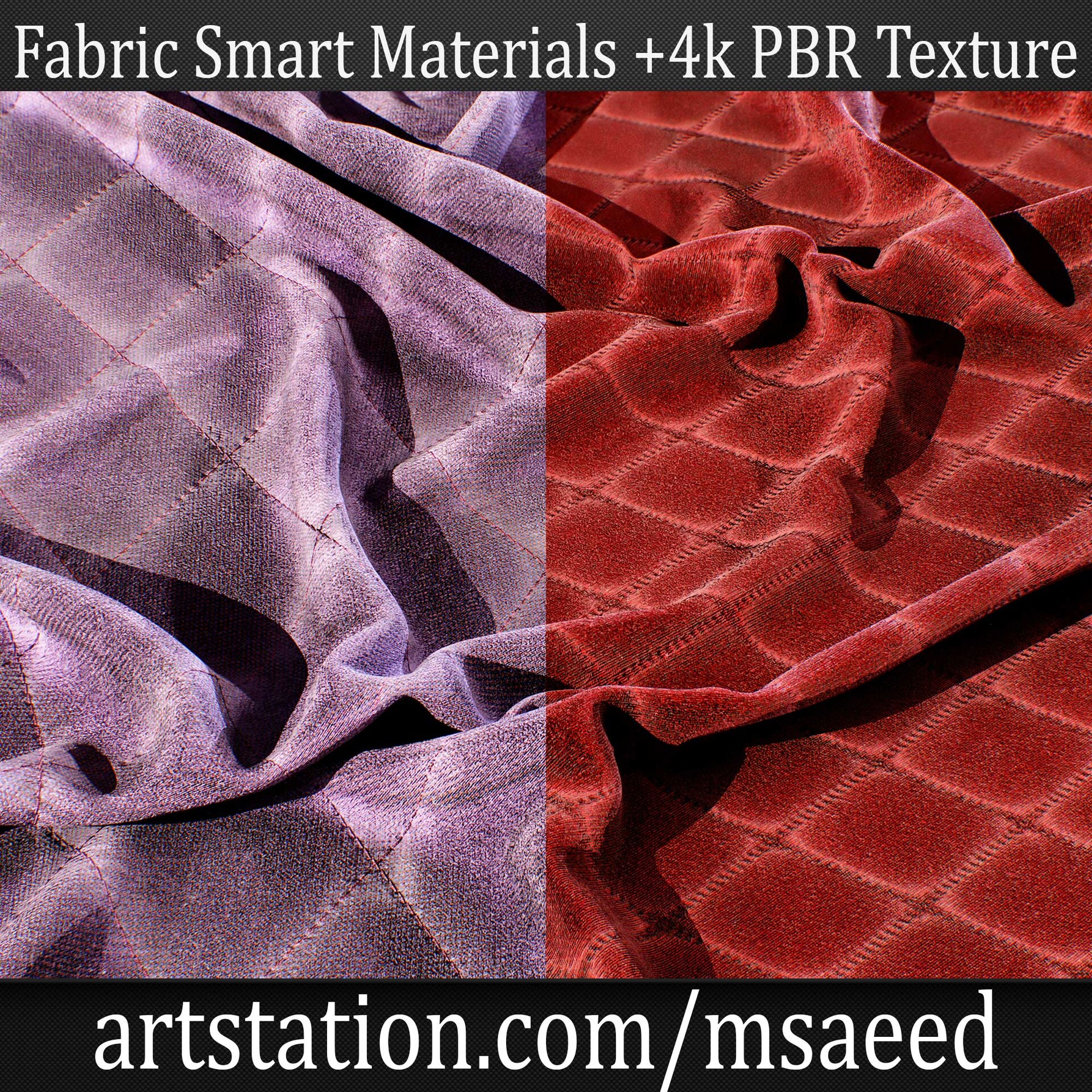 ArtStation - High-Detailed Fabric Smart Materials + 4K PBR Texture Vol_3