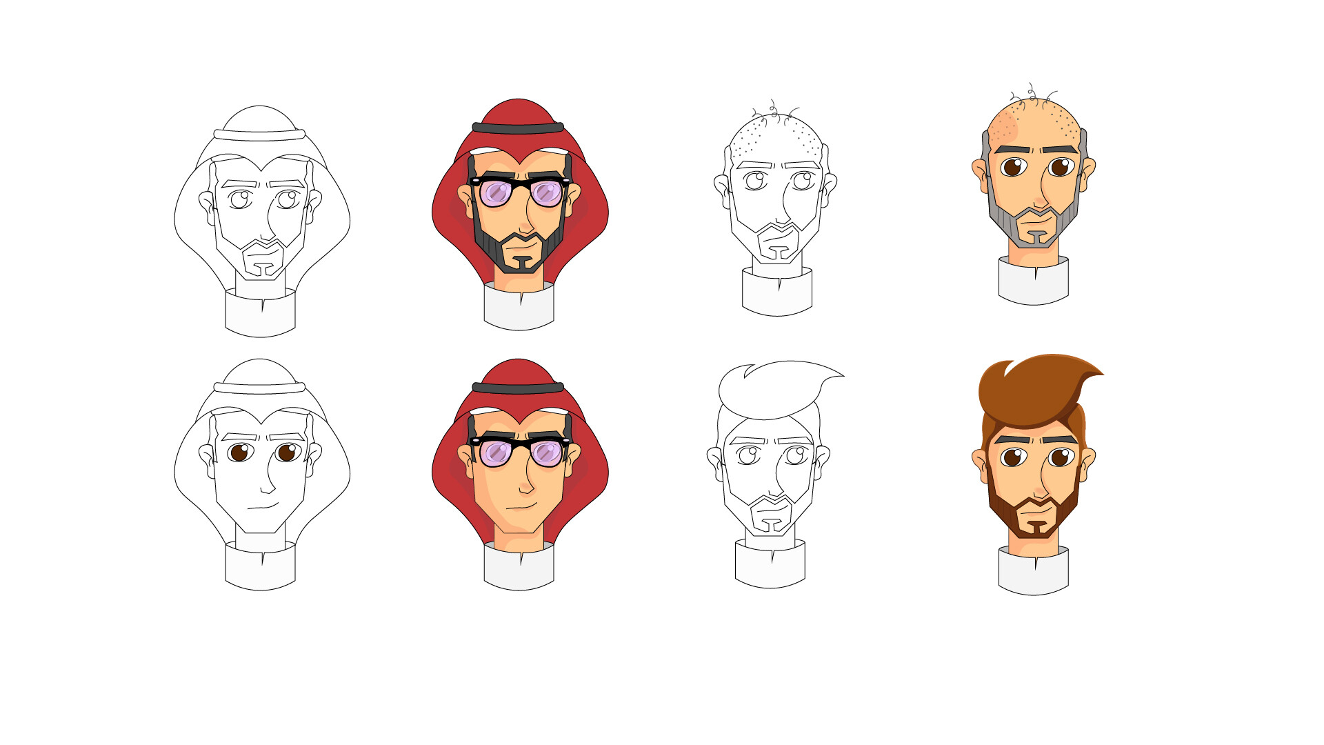 ArtStation - arab man face illustration