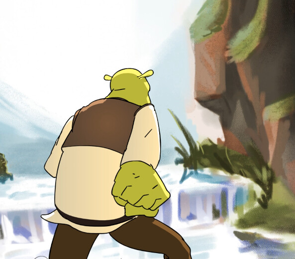 ArtStation - Shrek iceskating - 2D Animation