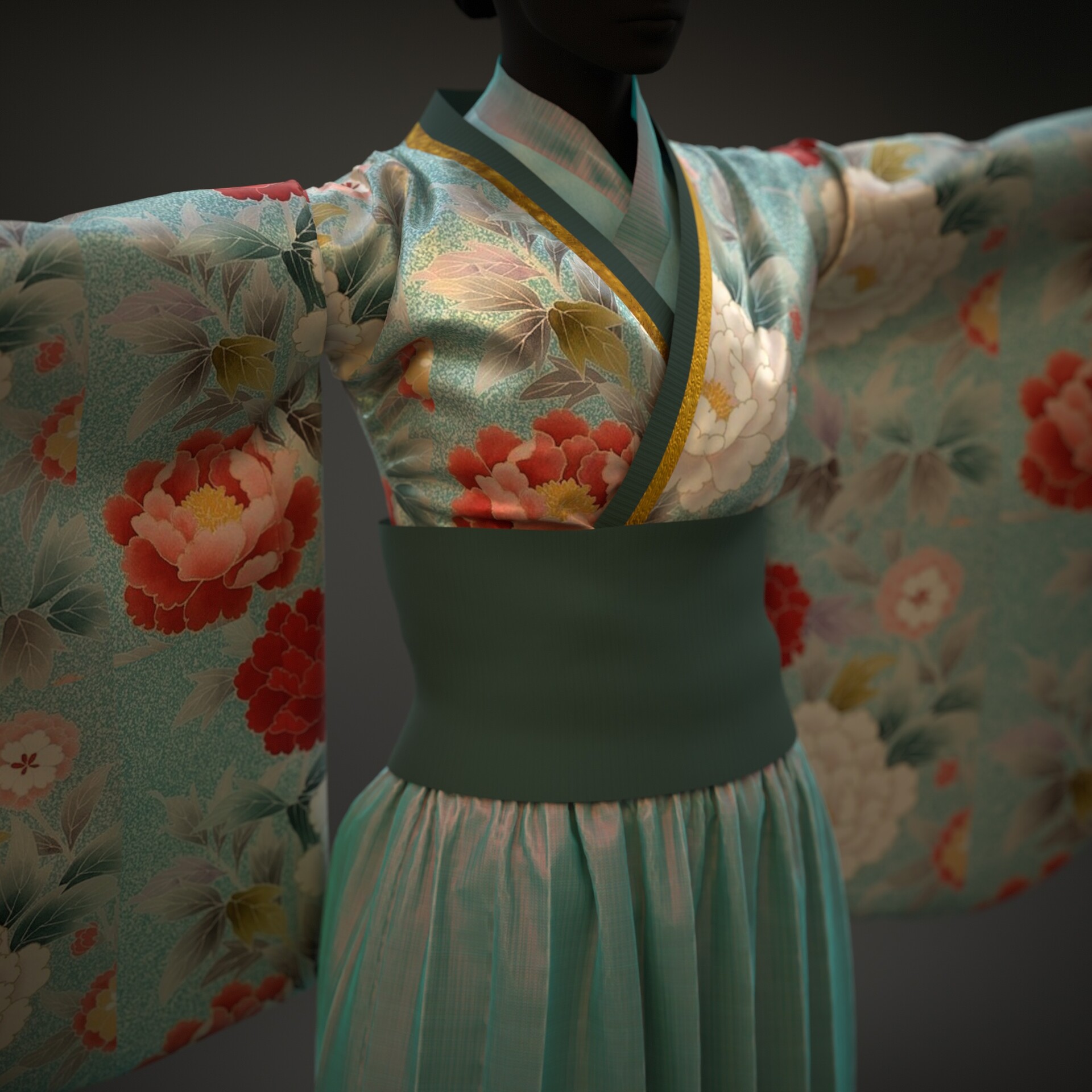ArtStation - Japanese Kimono clothing
